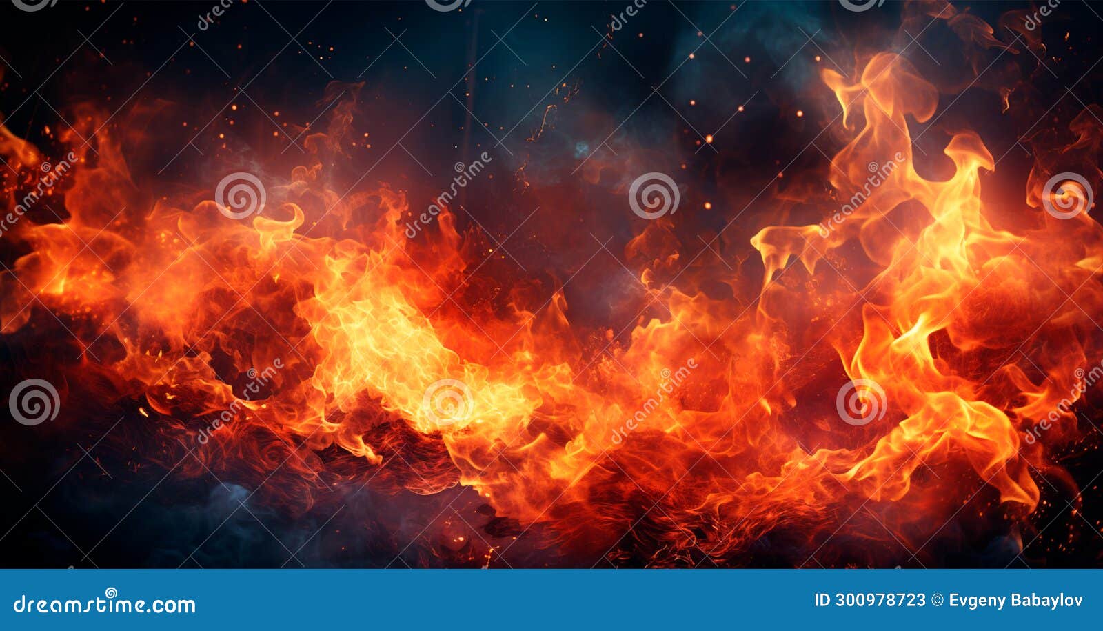 Bright Fire, Panoramic Fire Background - AI Generated Image Stock Image ...