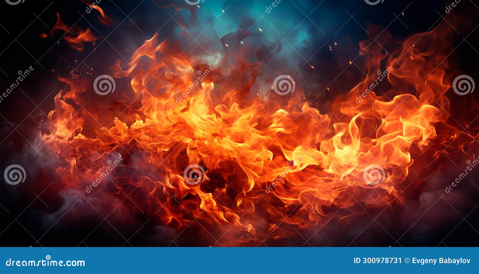 Bright Fire, Panoramic Fire Background - AI Generated Image Stock Image ...