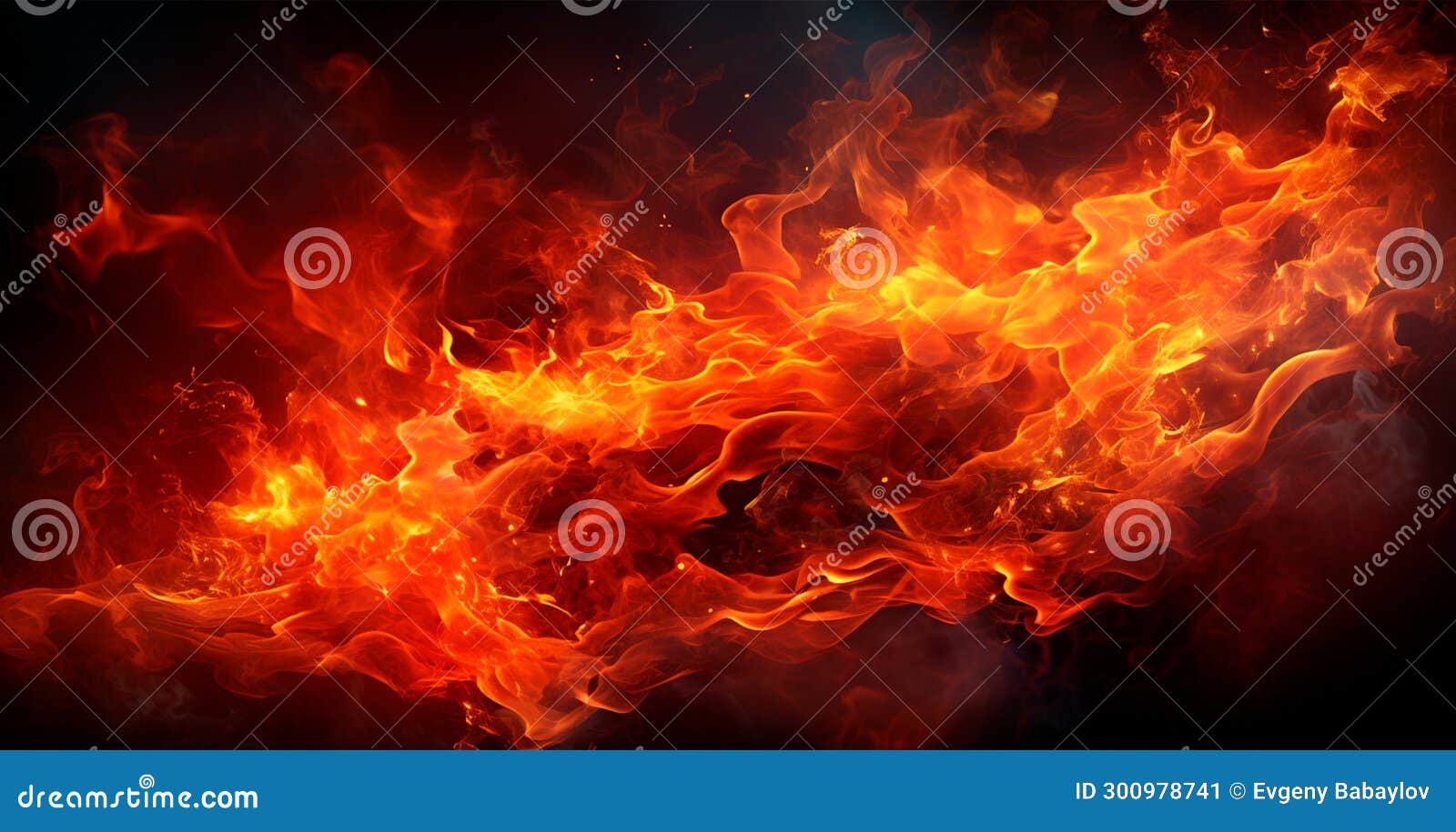 Bright Fire, Panoramic Fire Background - AI Generated Image Stock Image ...
