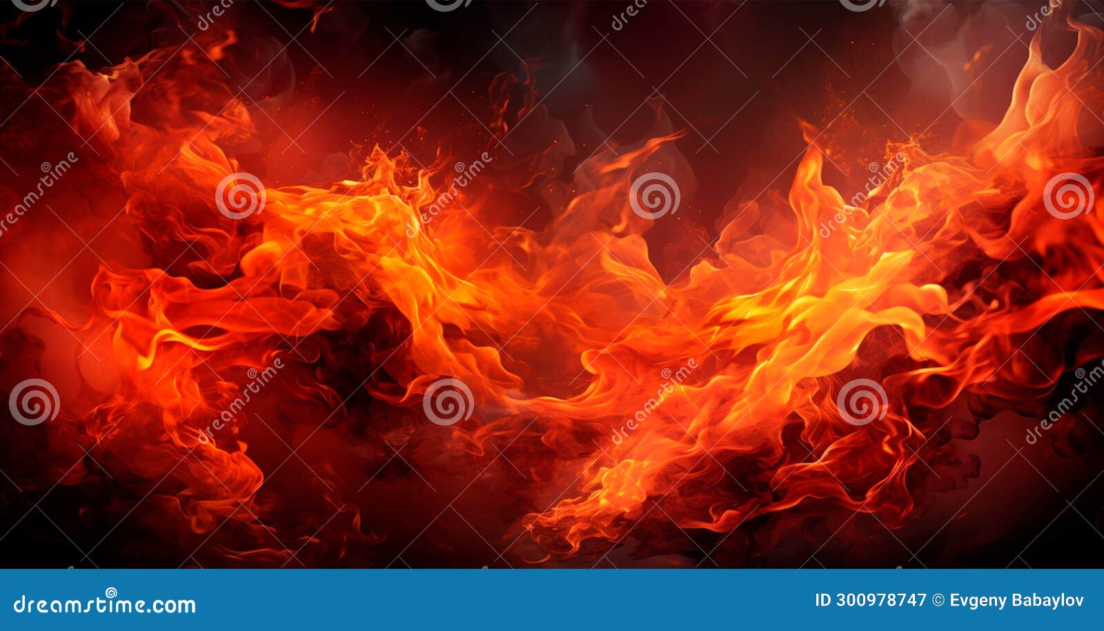 Bright Fire, Panoramic Fire Background - AI Generated Image Stock Image ...