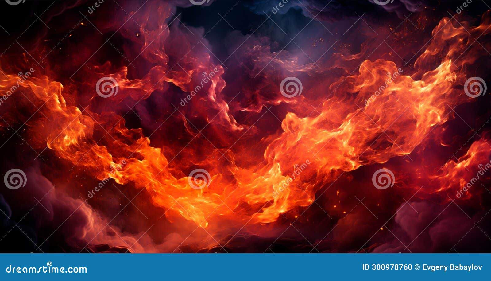 Bright Fire, Panoramic Fire Background - AI Generated Image Stock Photo ...