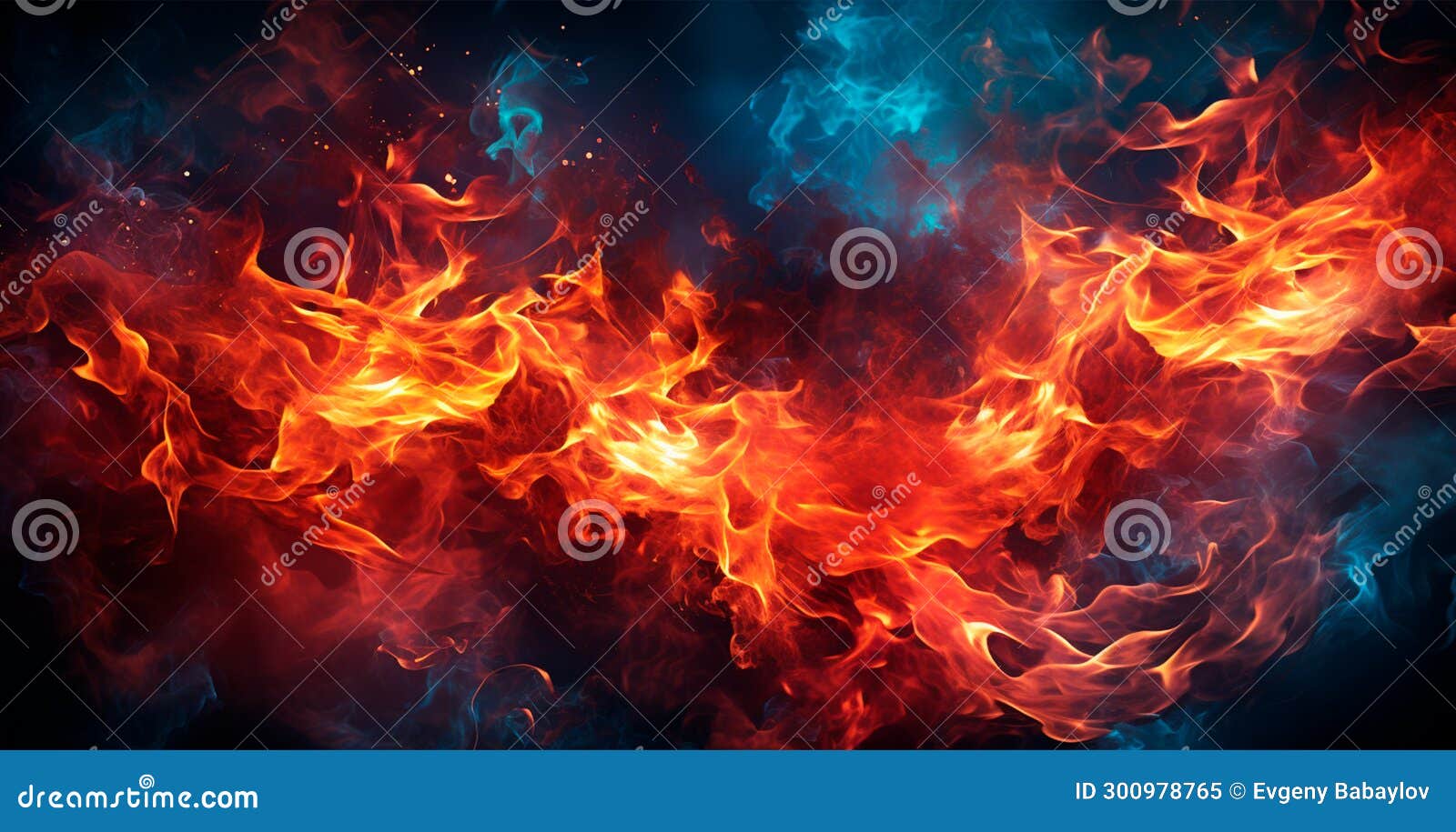 Bright Fire, Panoramic Fire Background - AI Generated Image Stock Image ...