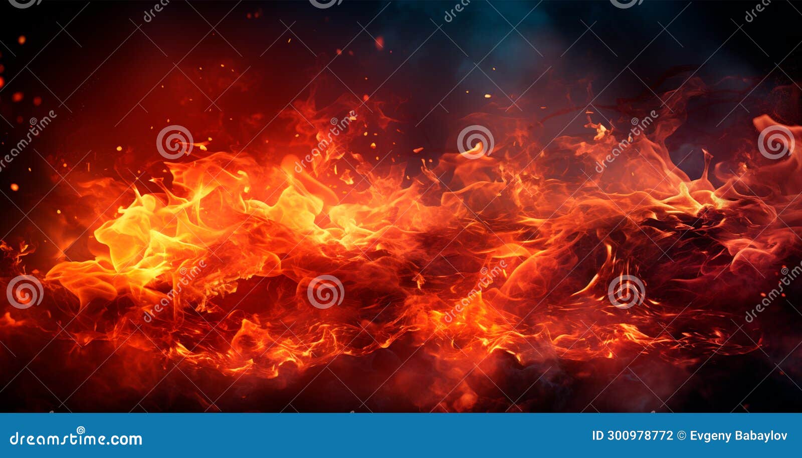Bright Fire, Panoramic Fire Background - AI Generated Image Stock Photo ...