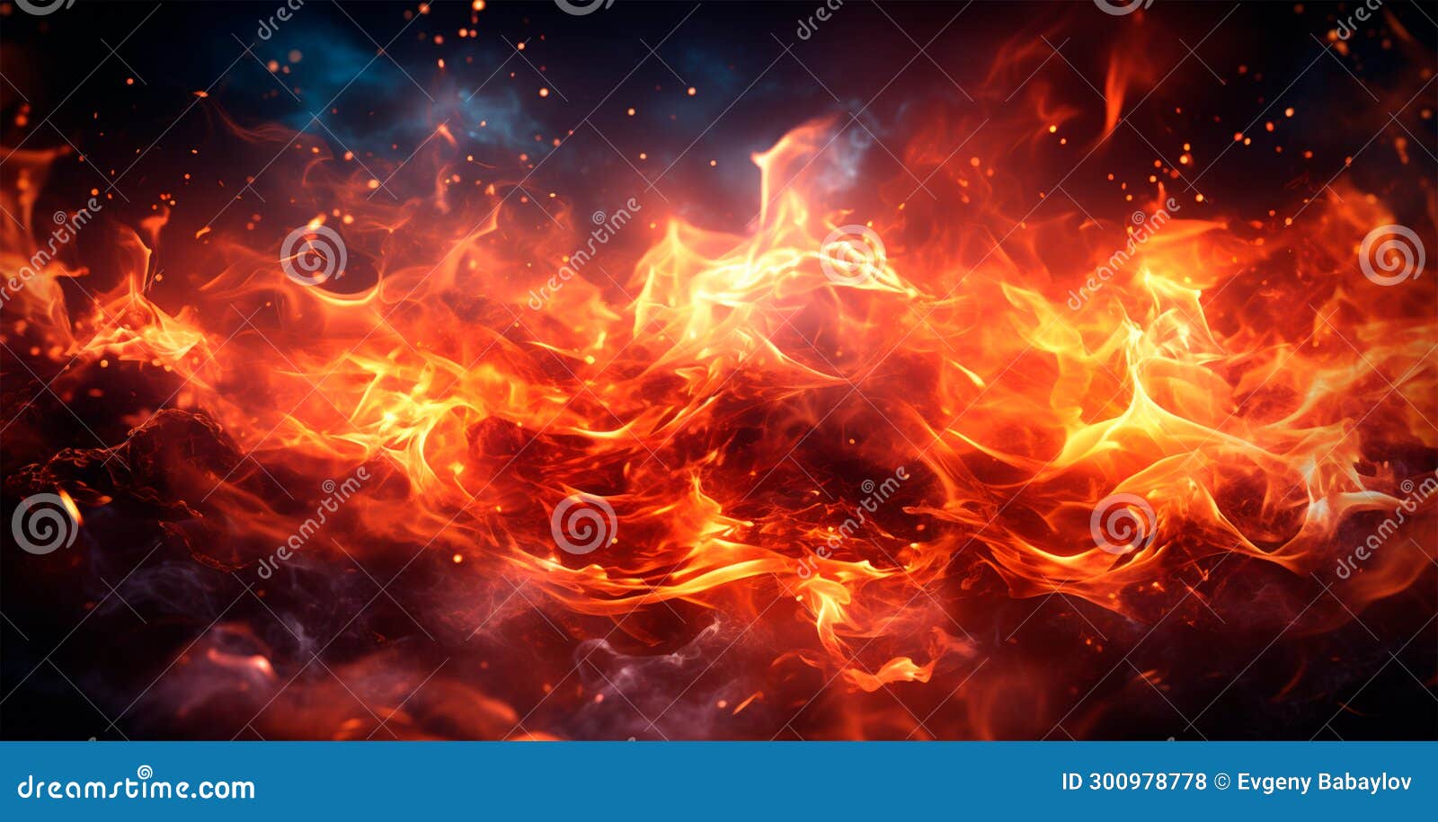 Bright Fire, Panoramic Fire Background - AI Generated Image Stock Photo ...