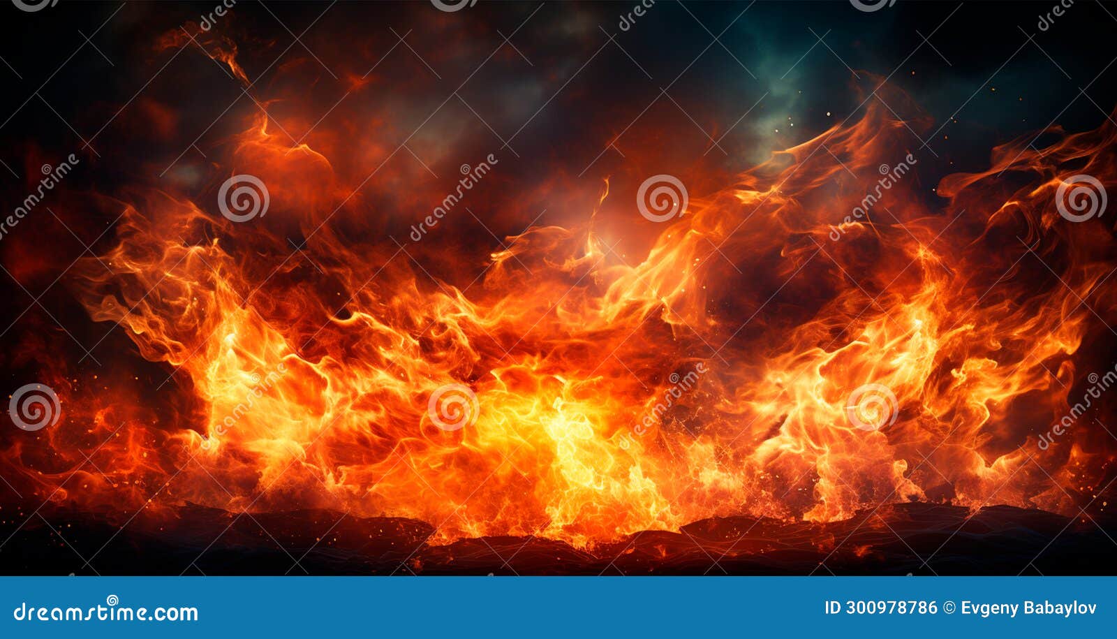 Bright Fire, Panoramic Fire Background - AI Generated Image Stock ...
