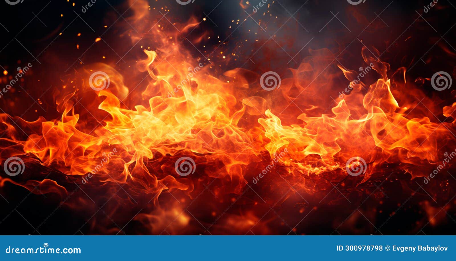 Bright Fire, Panoramic Fire Background - AI Generated Image Stock ...