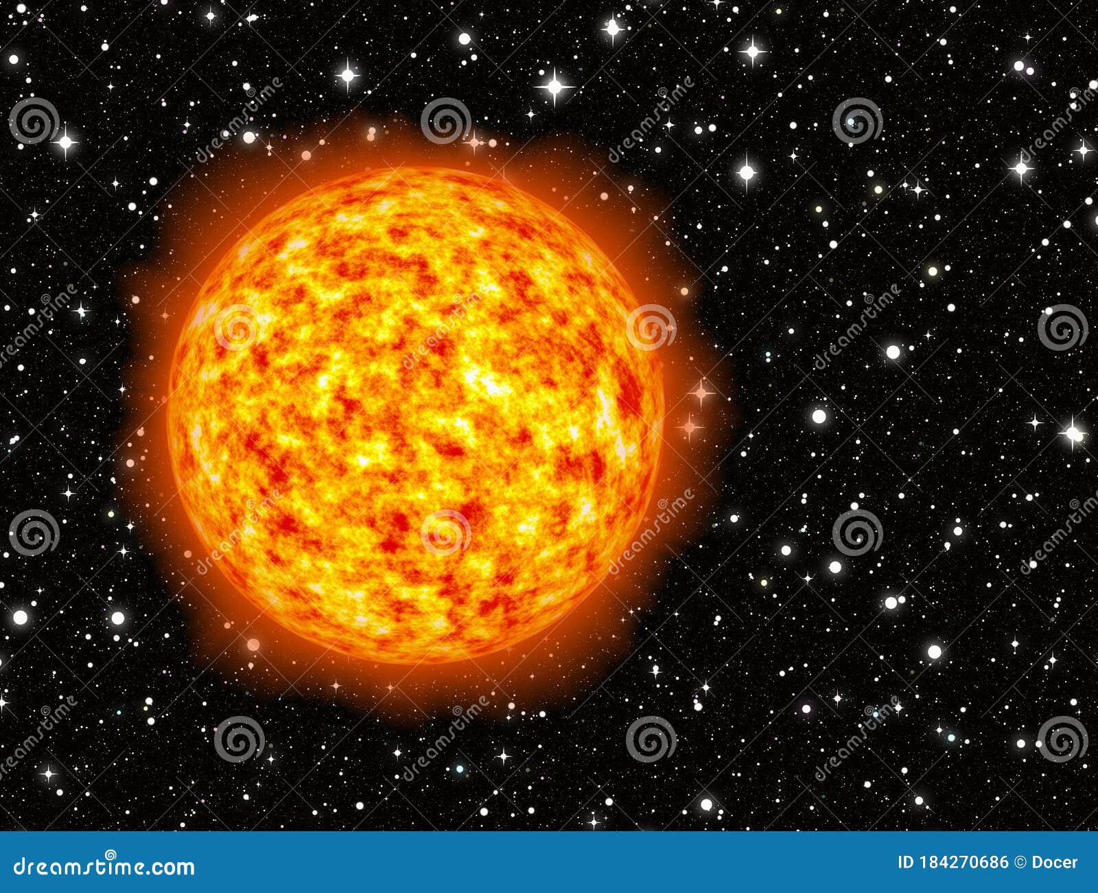 Bright Fire Planet on Space Backgrounds Stock Illustration ...