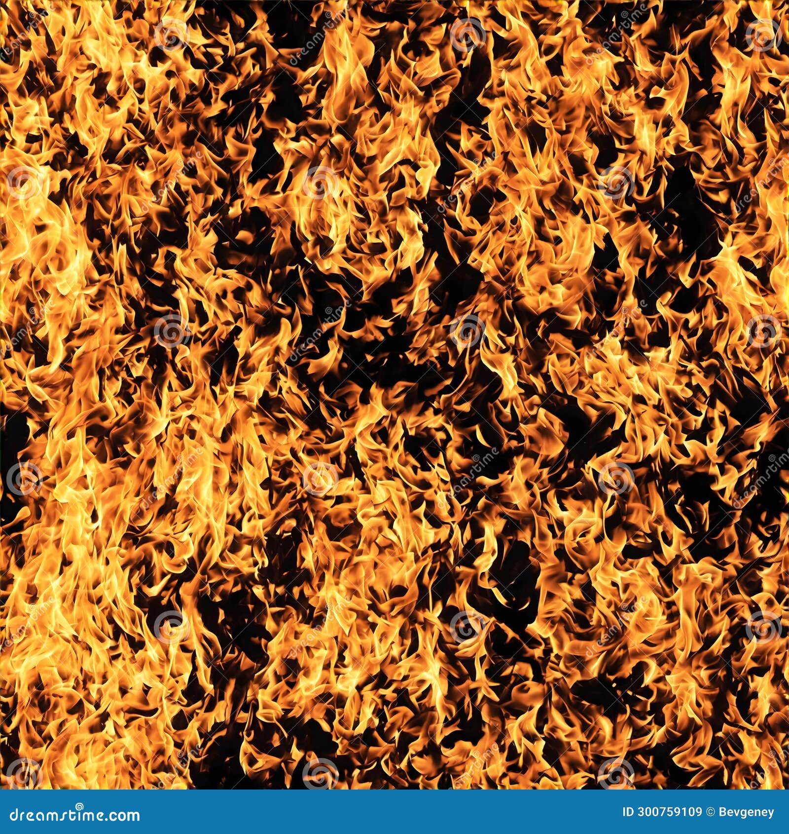 Bright Fire Seamless Pattern on Black Background Stock Illustration ...