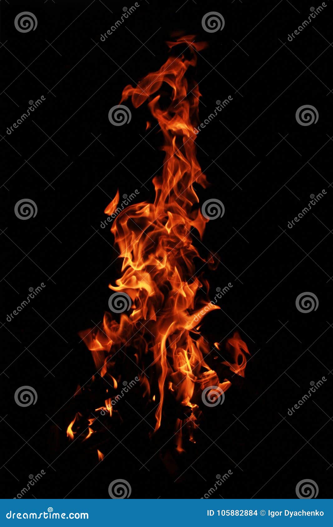 Fire on the Solid Black Background Stock Photo - Image of black, bright ...
