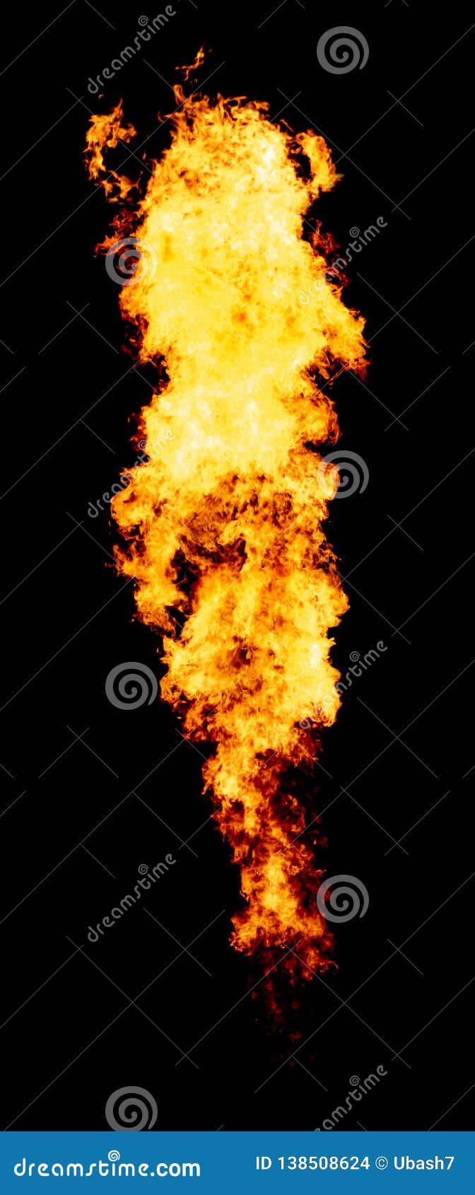 Bright Fire Trail, Flame Isolated Stock Photo - Image of column, flame ...