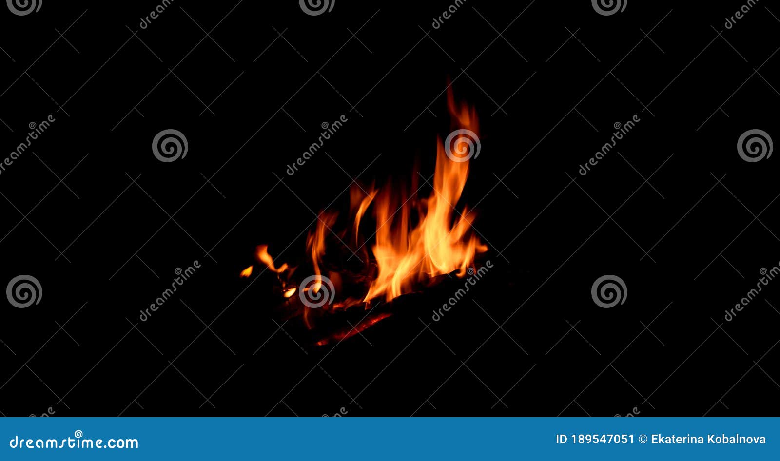 Bright Firelight on a Black Background. Sparks and Flames Stock Image ...