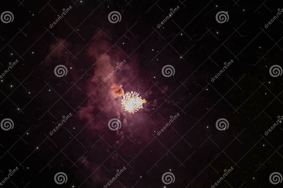 Bright Firework Beginning To Explode, Stock Image - Image of firework ...