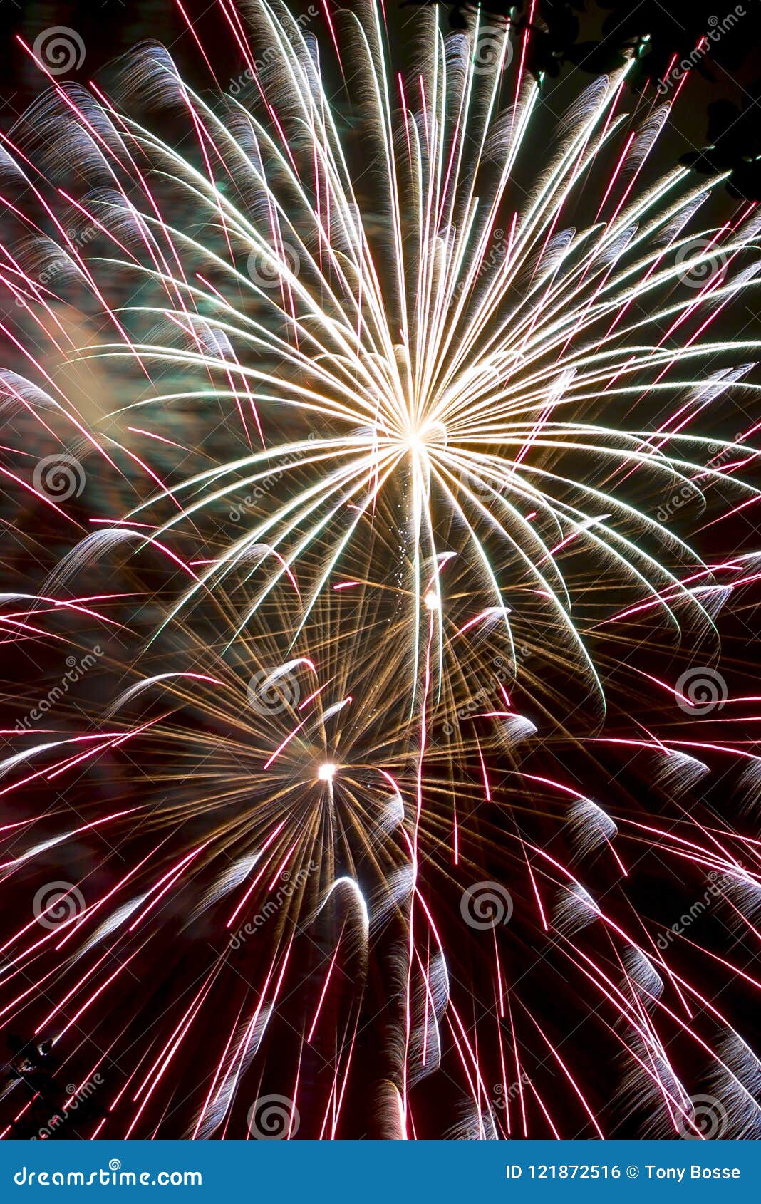 Bright Fireworks Background Stock Photo - Image of closeup, event ...