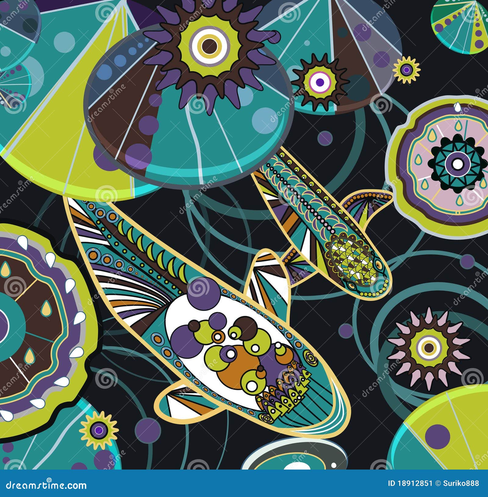 Bright fish stock vector. Illustration of graphic, marine - 18912851