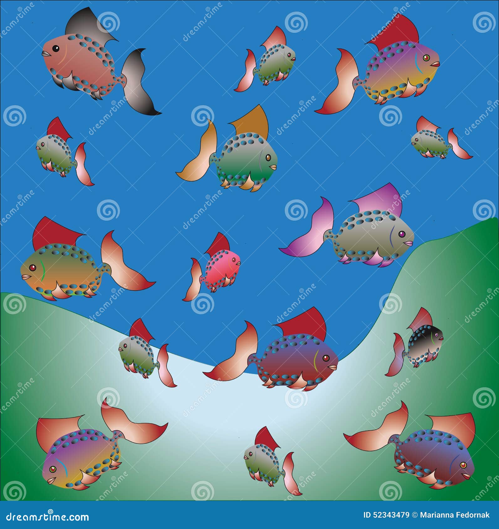 Bright fish stock illustration. Illustration of print - 52343479