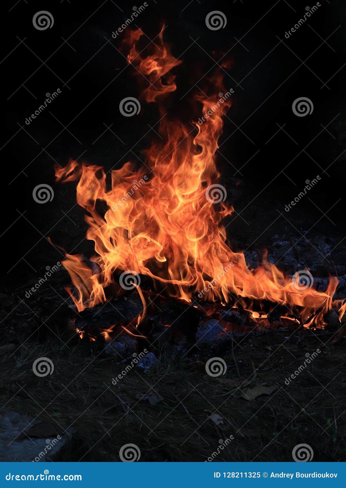 Bright Flame of Wildfire Fire Stock Image - Image of environmental ...