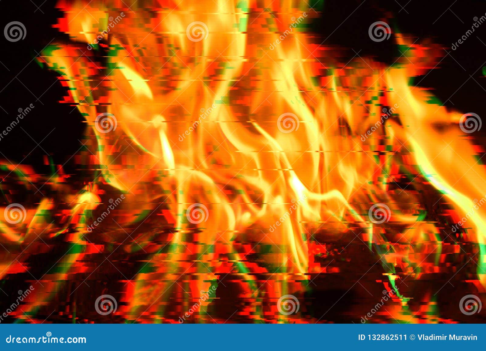Bright Flames in Glitch Effect Stock Image - Image of digital, campfire ...