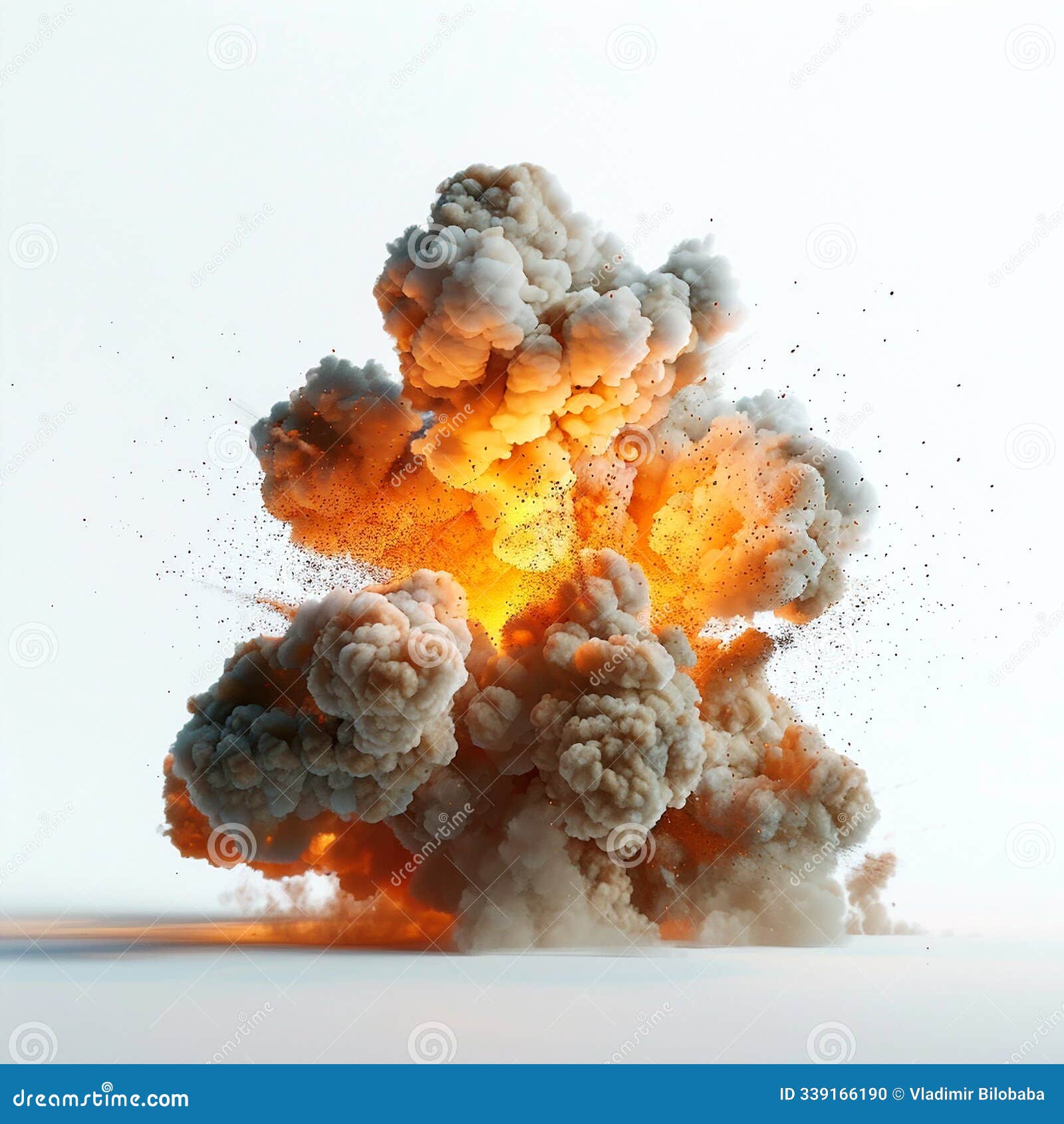 A Powerful Explosion Erupts in a Cloud of Smoke and Fire during a ...