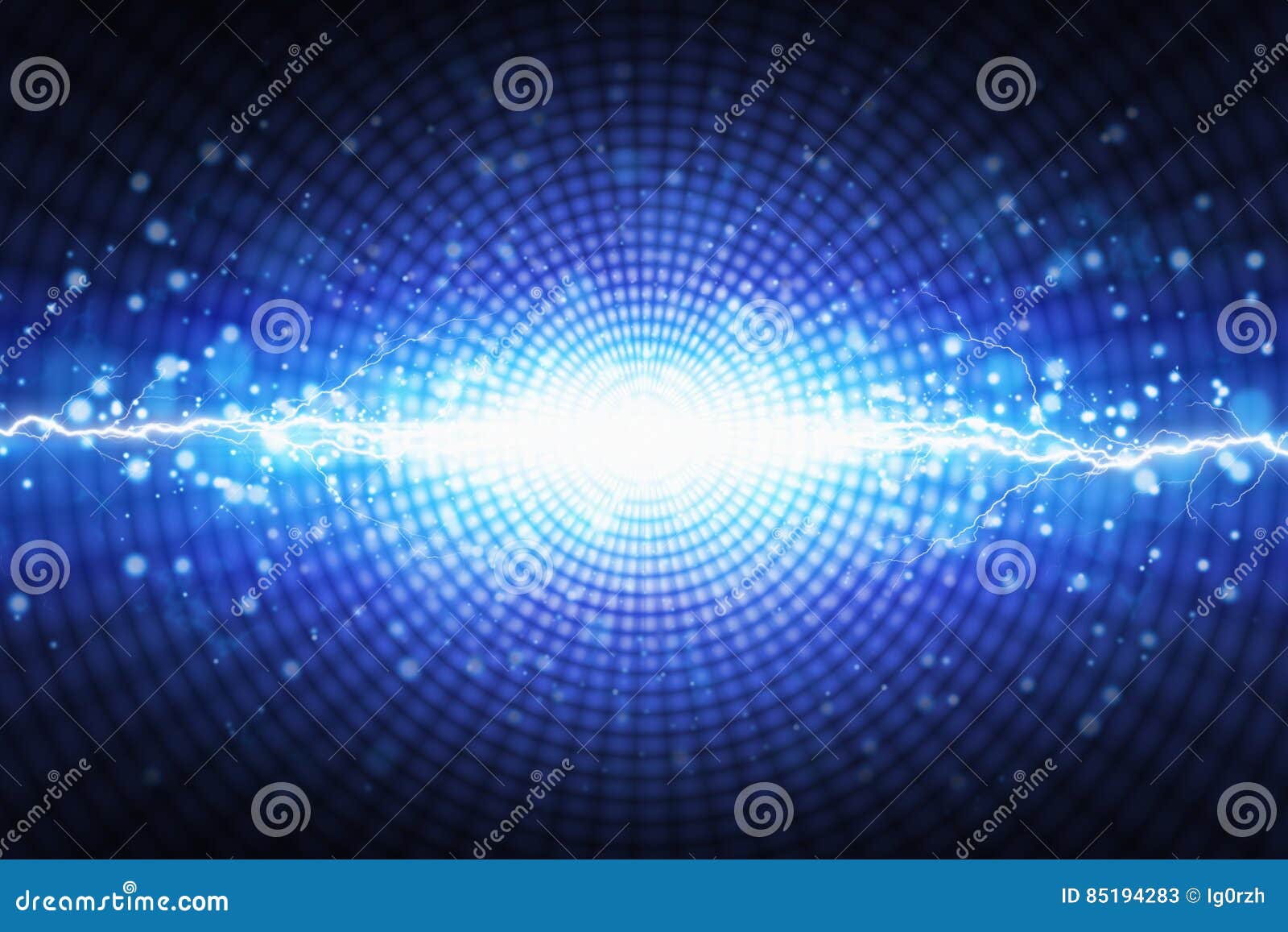 Bright Flash of Blue Light on Radial Background, Bright Lightnings ...