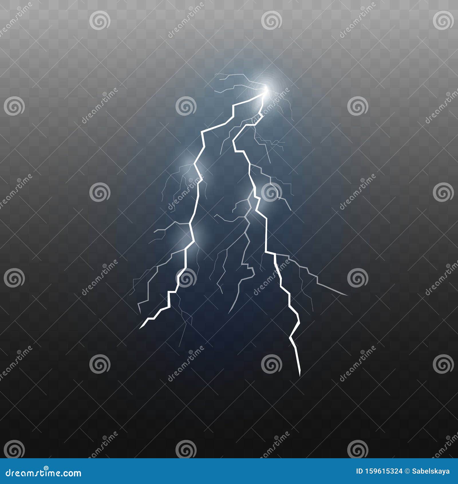 Bright Flash of Electric Blue Lightning with a Glow Effect. Stock ...