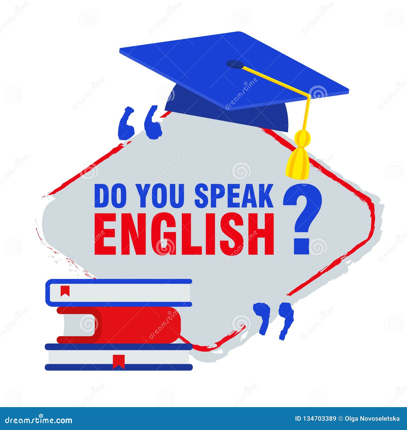 Bright Flat Banner for English Language Learning. Stock Vector ...