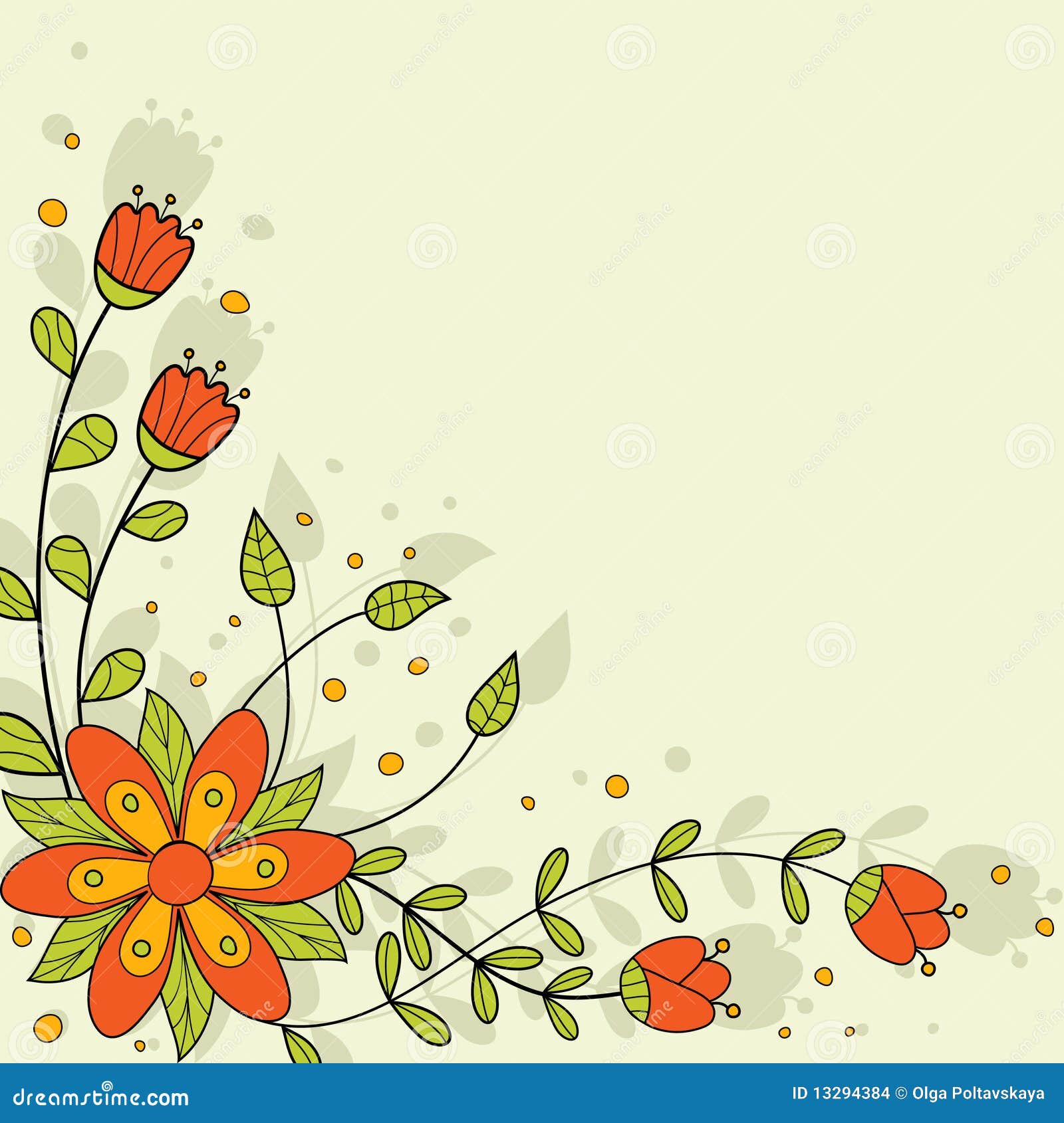 Bright Floral Background. stock vector. Illustration of ornament - 13294384