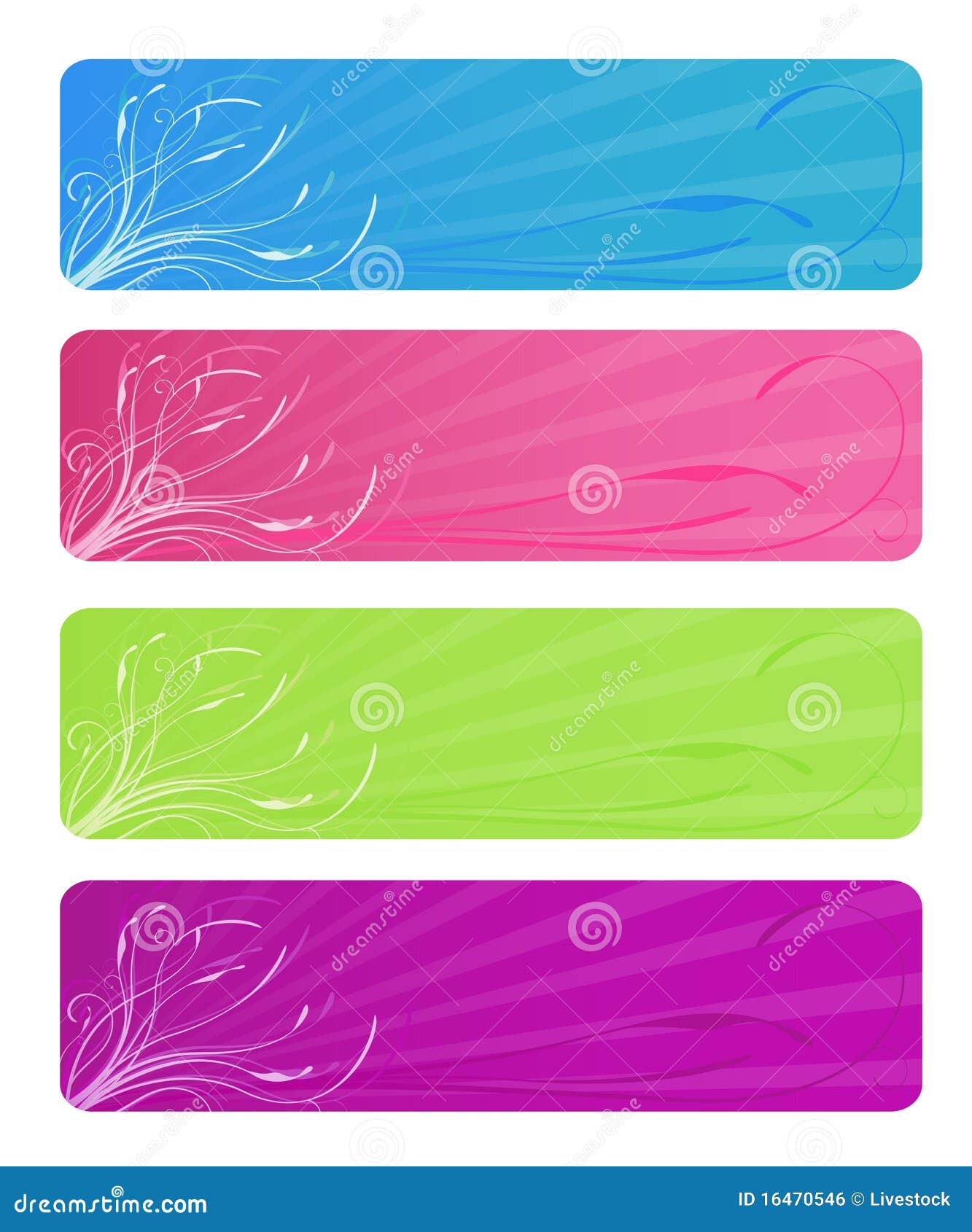 Bright Floral Banners stock vector. Illustration of motif - 16470546