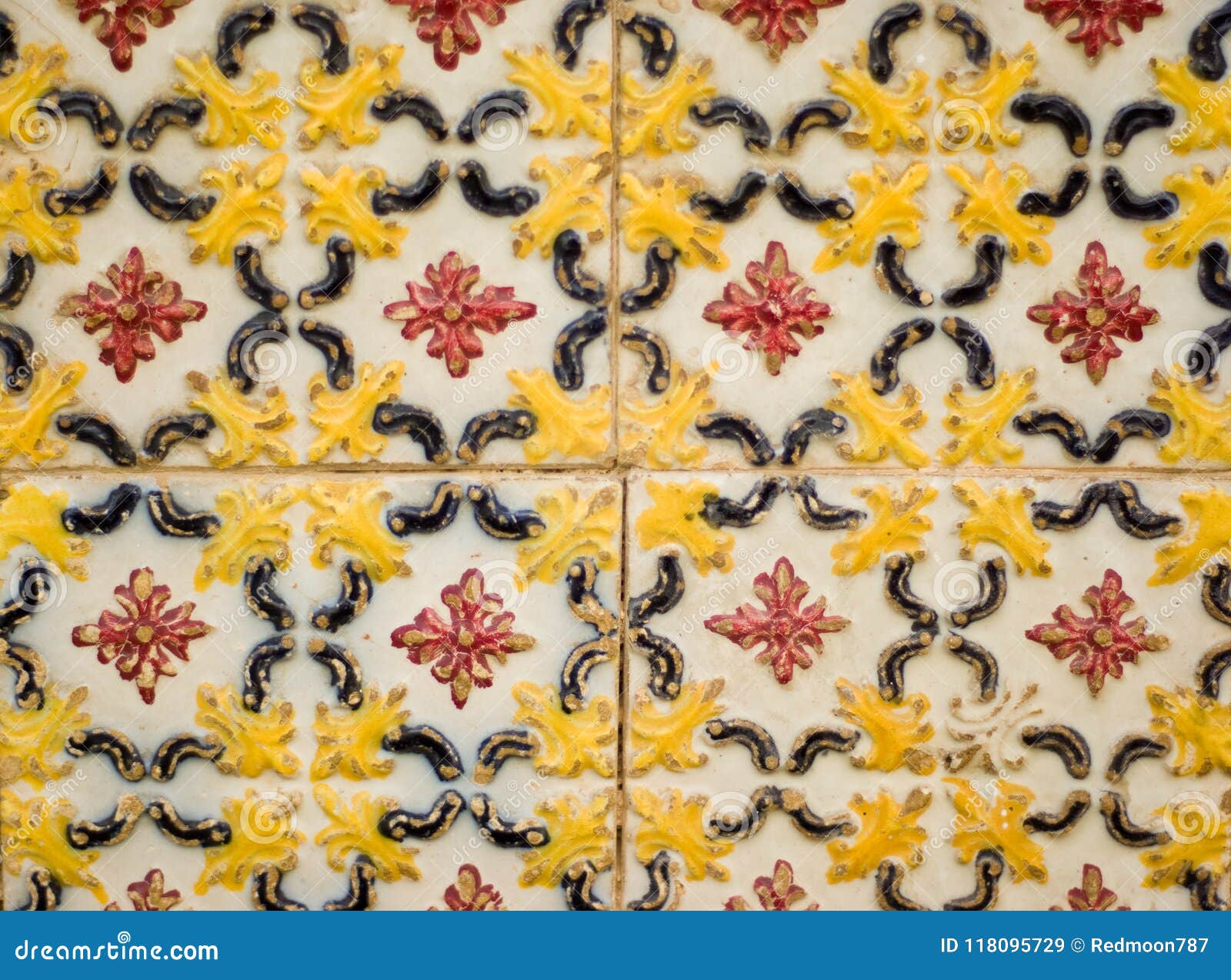 Bright Floral Pattern On A Ceramic Tile Royalty-Free Stock Photo ...