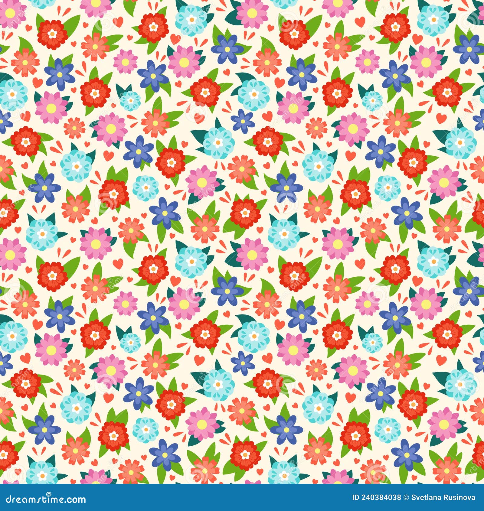 Bright floral pattern stock vector. Illustration of season - 240384038