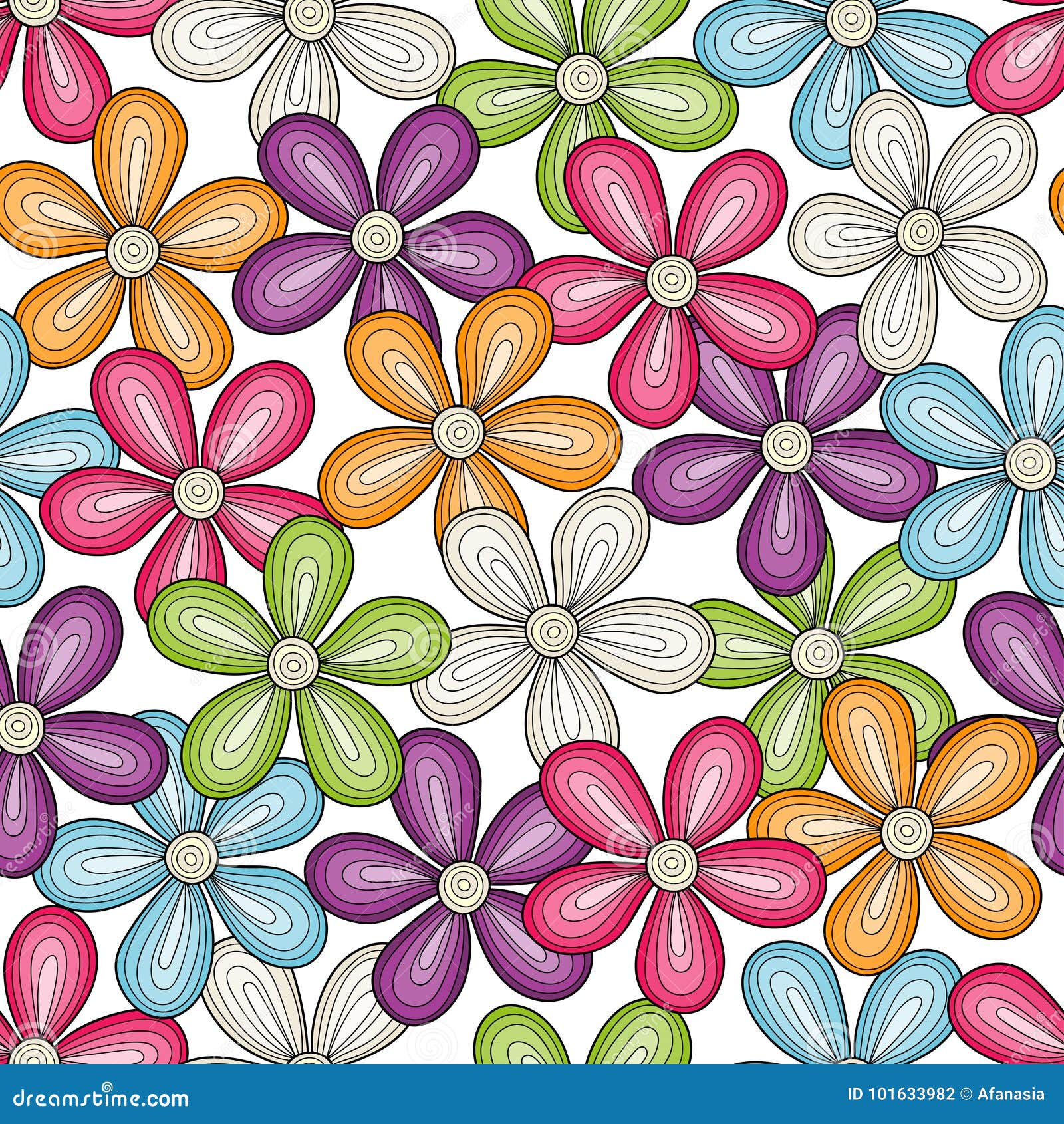 Bright Floral Pattern. Vector Seamless Background Stock Vector ...