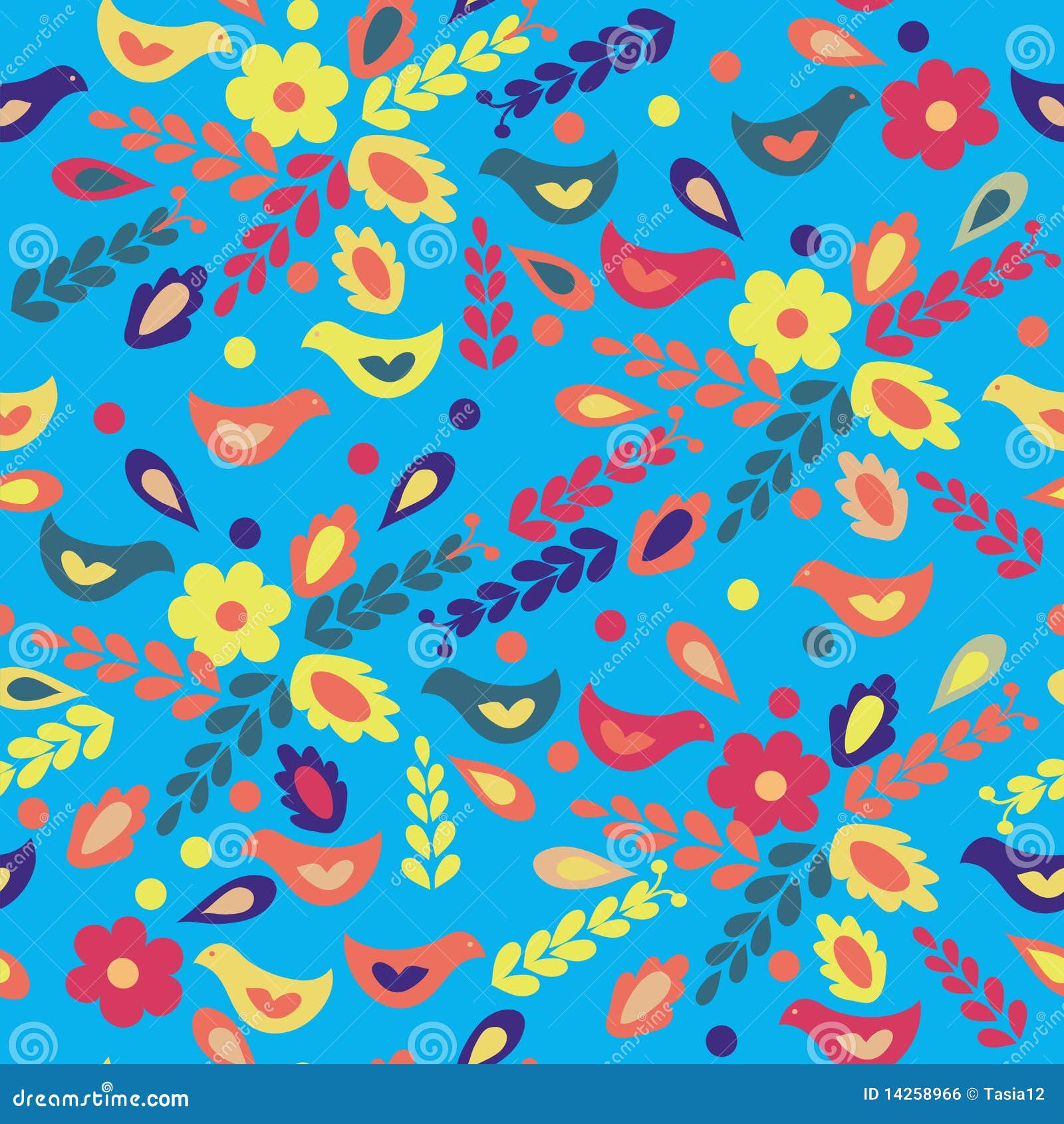 Bright Floral Seamless Pattern Stock Vector - Illustration of card ...