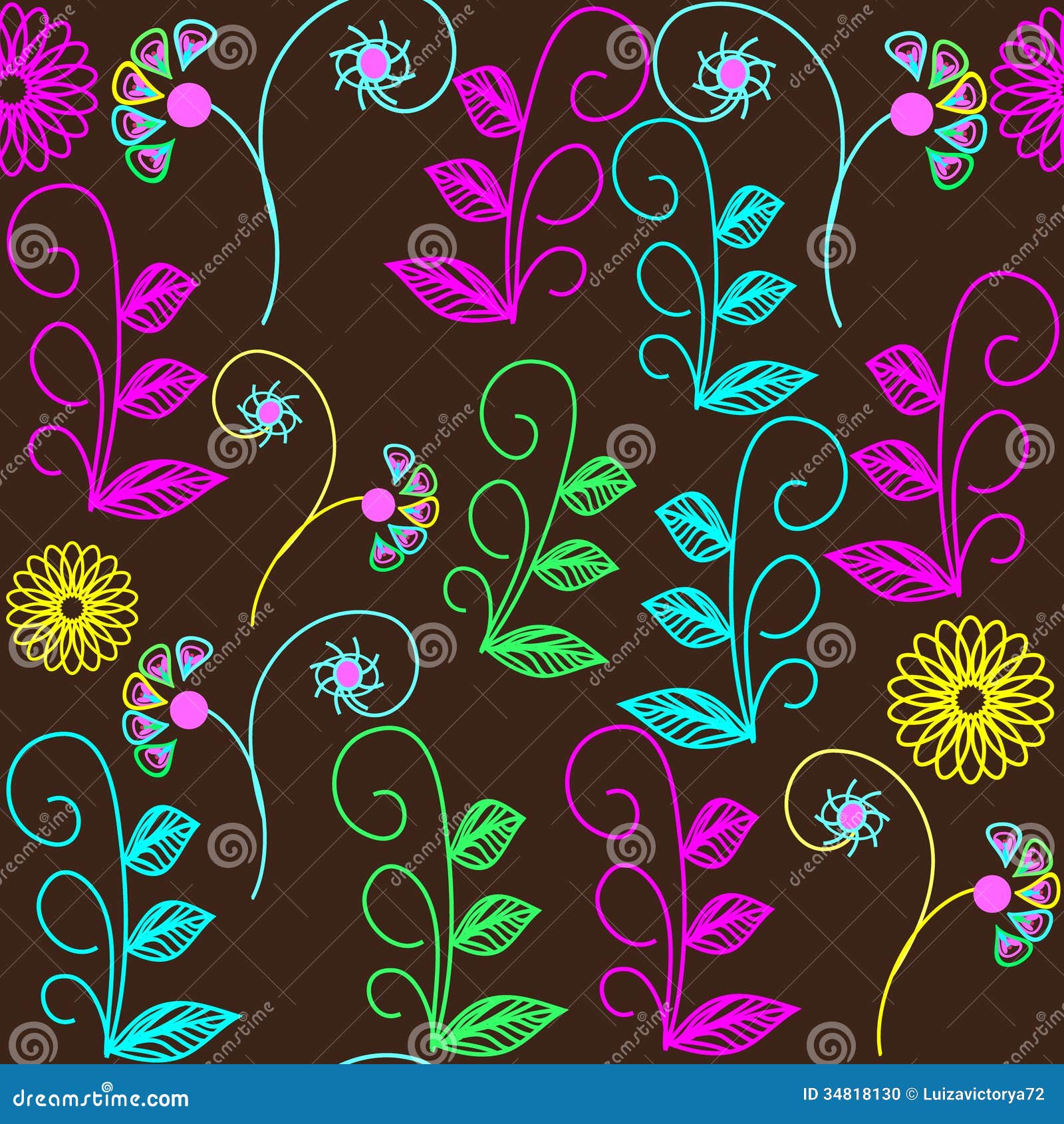 Bright Floral Seamless Pattern, and Seamless Patt Stock Vector ...