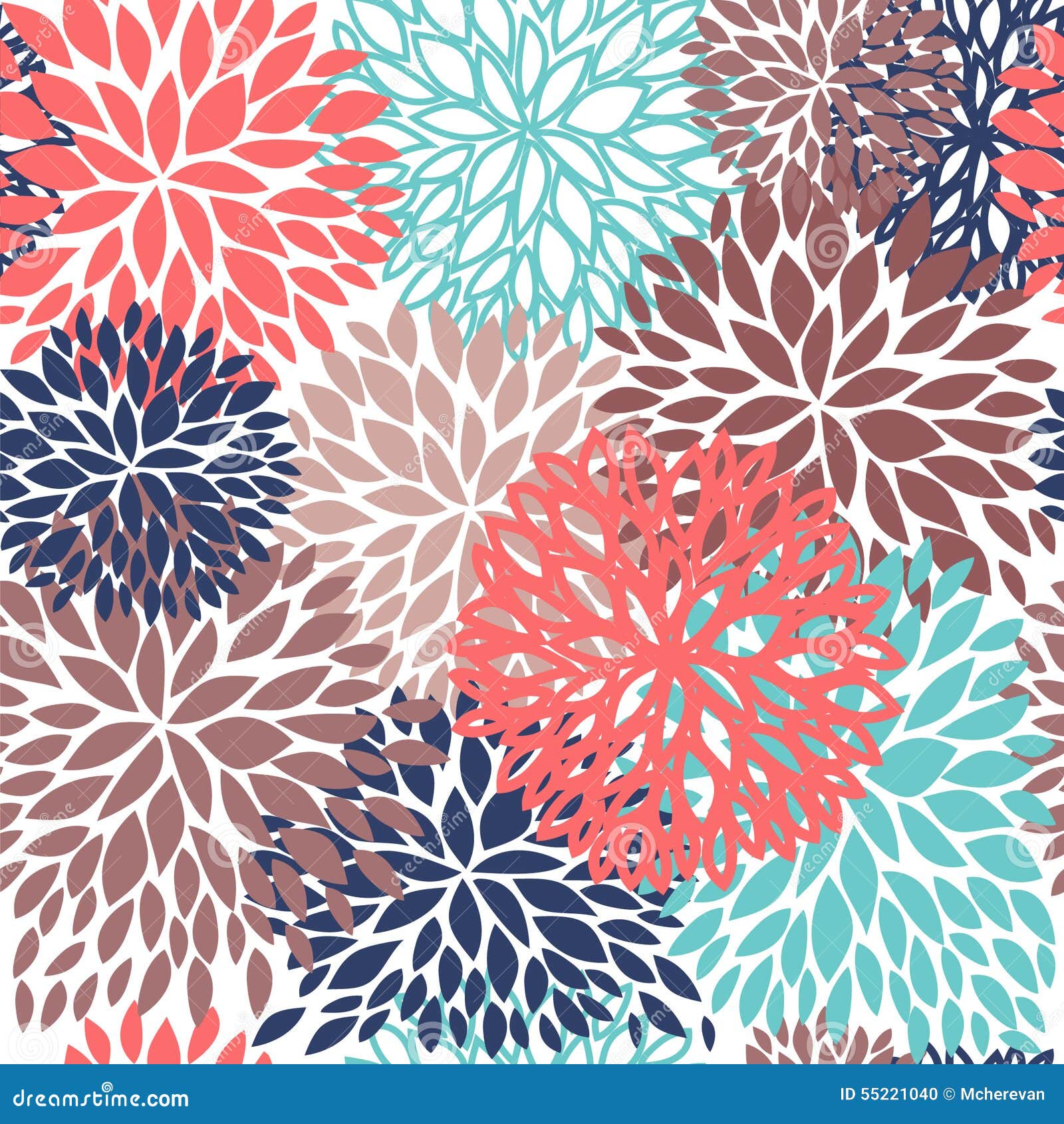 Bright Floral Seamless Pattern. Vector Illustration for Wallpapers ...