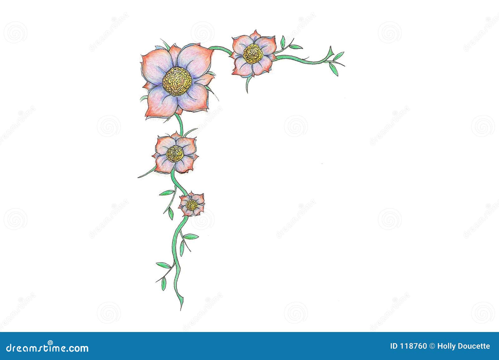 Bright flower border stock illustration. Illustration of stems - 118760