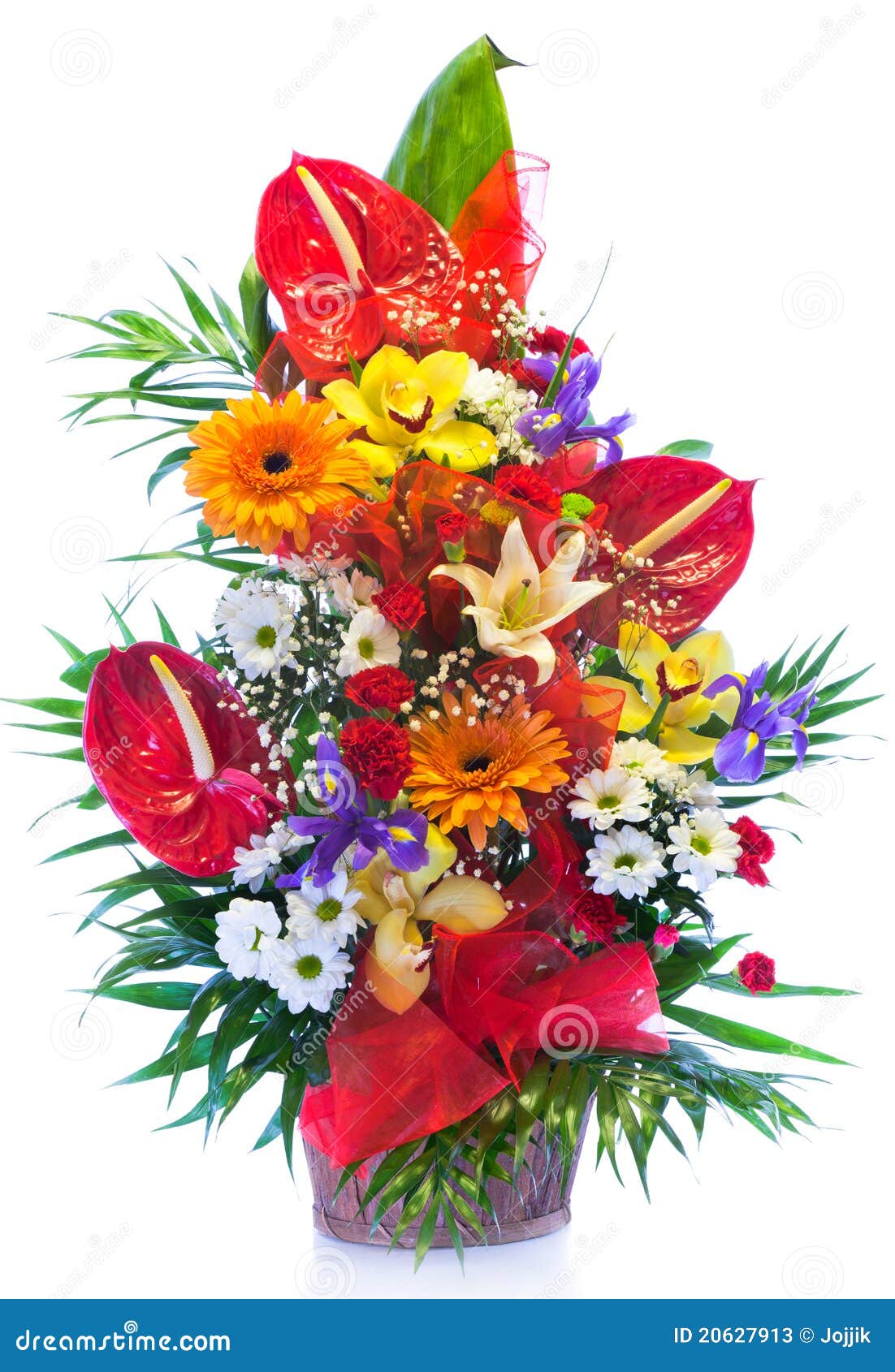 Bright Flower Bouquet In Glass Vase Royalty-Free Stock Photo ...