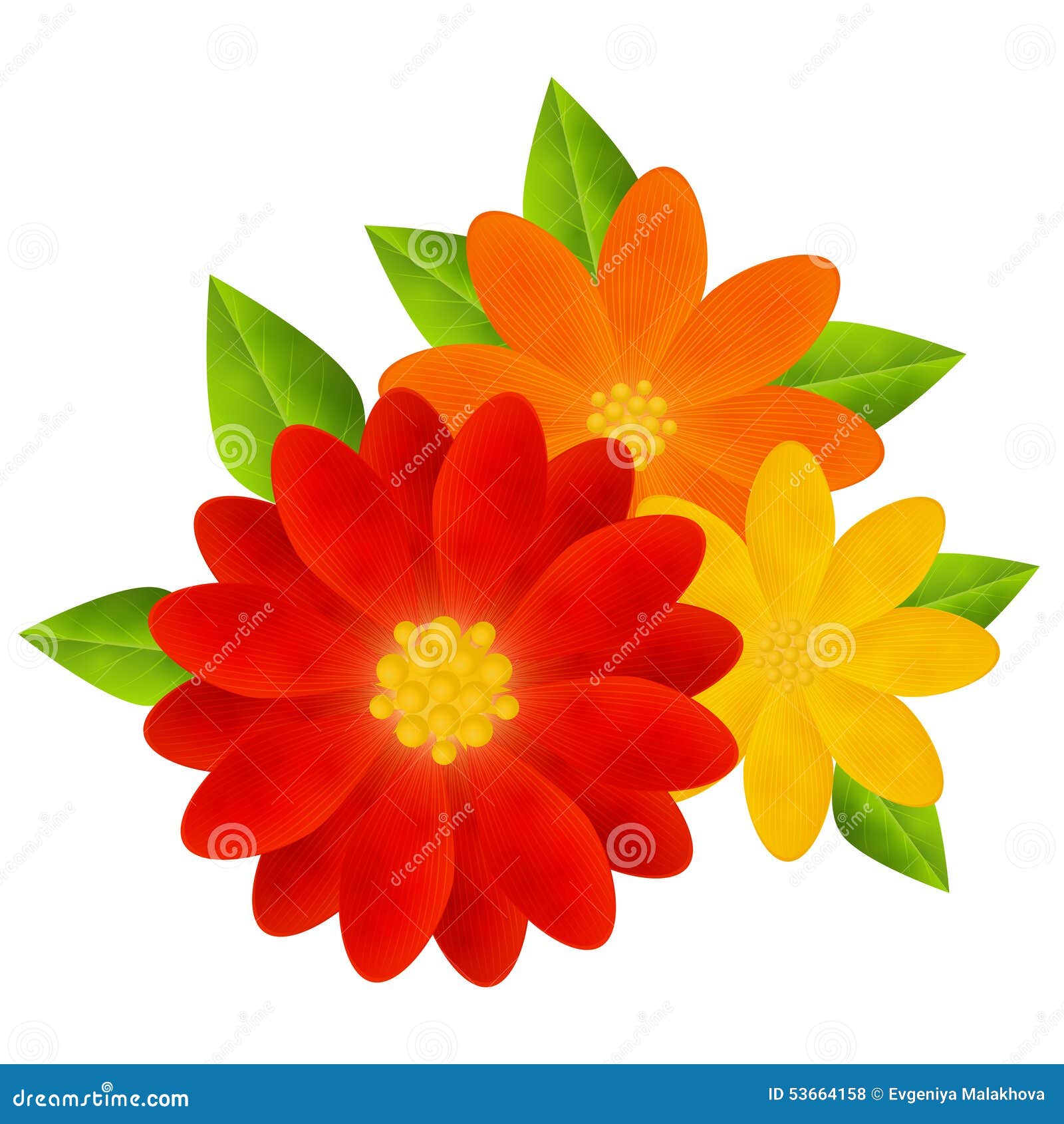 Bright Flowers And Leaves On A Dark Background. Seamless Floral ...