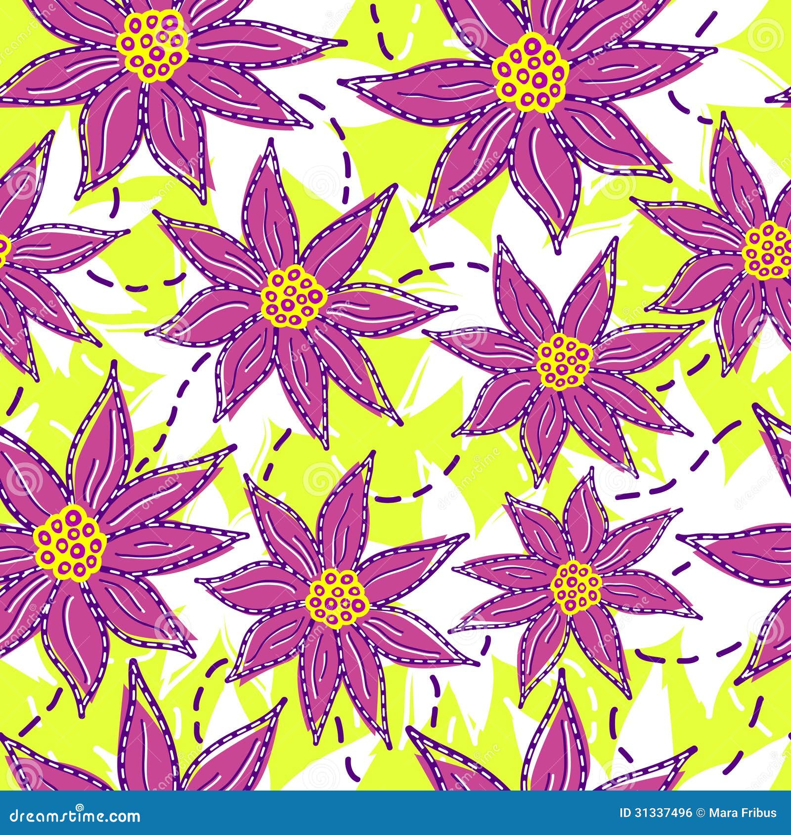 Bright flowers pattern stock vector. Illustration of element - 31337496