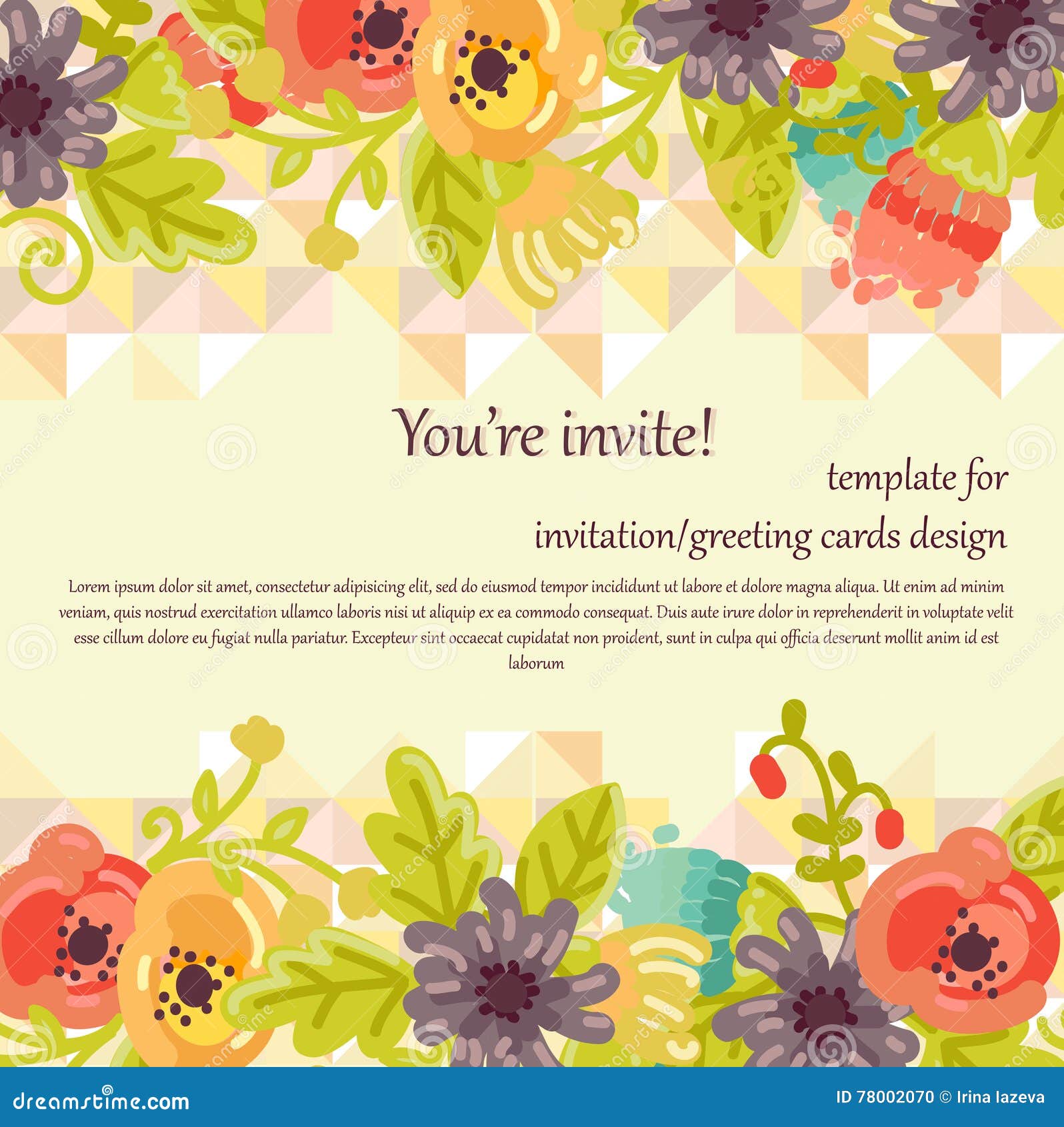 Bright Flowers Template for Design Stock Vector - Illustration of ...