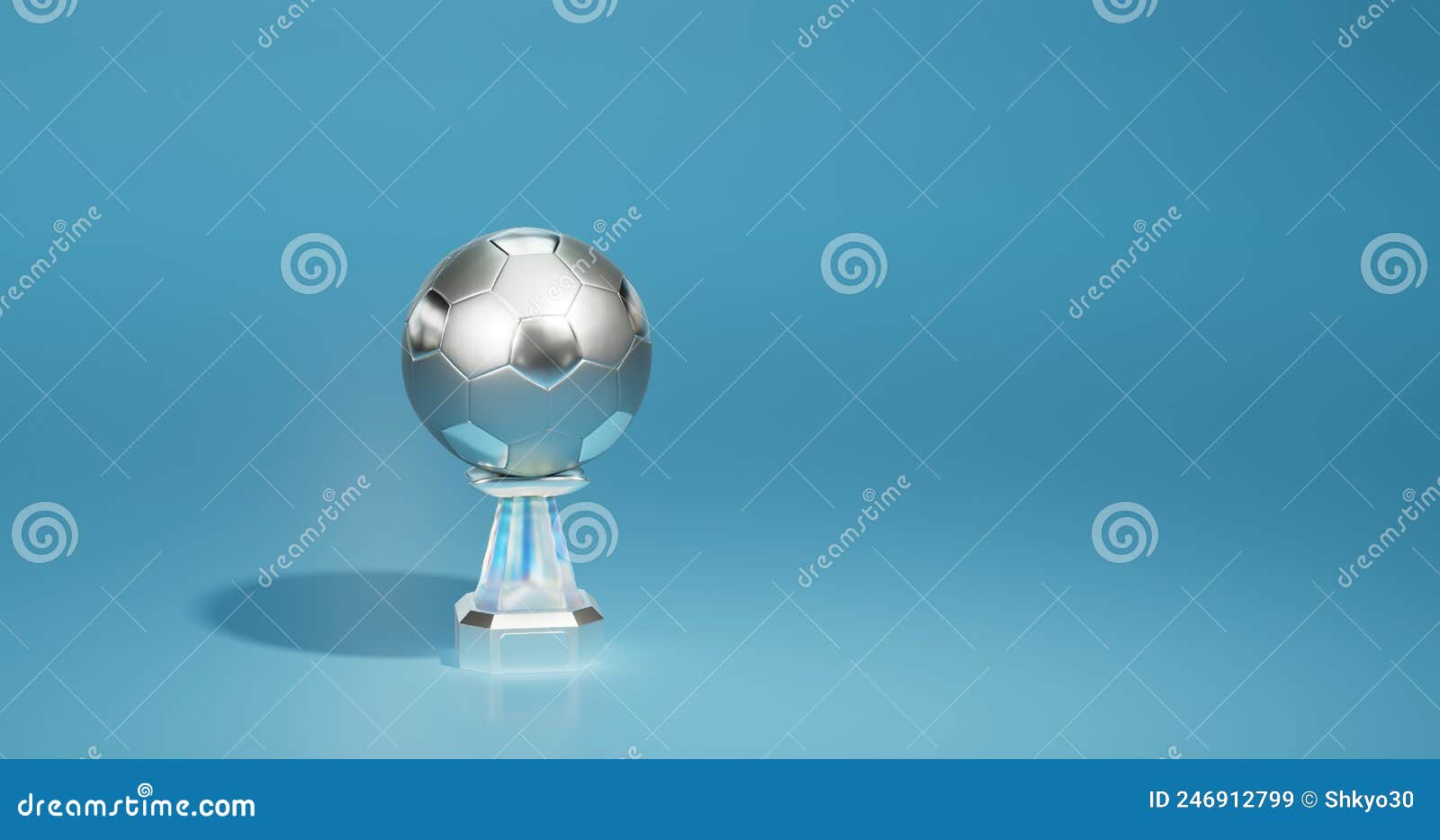 Bright Football Silver Trophy with a Soft Light Background Stock ...