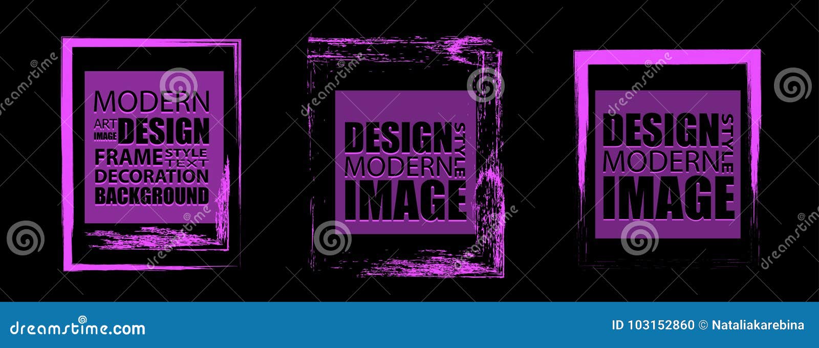 Bright Frame with a Neon Effect. Design Elements for Night Club, Party ...
