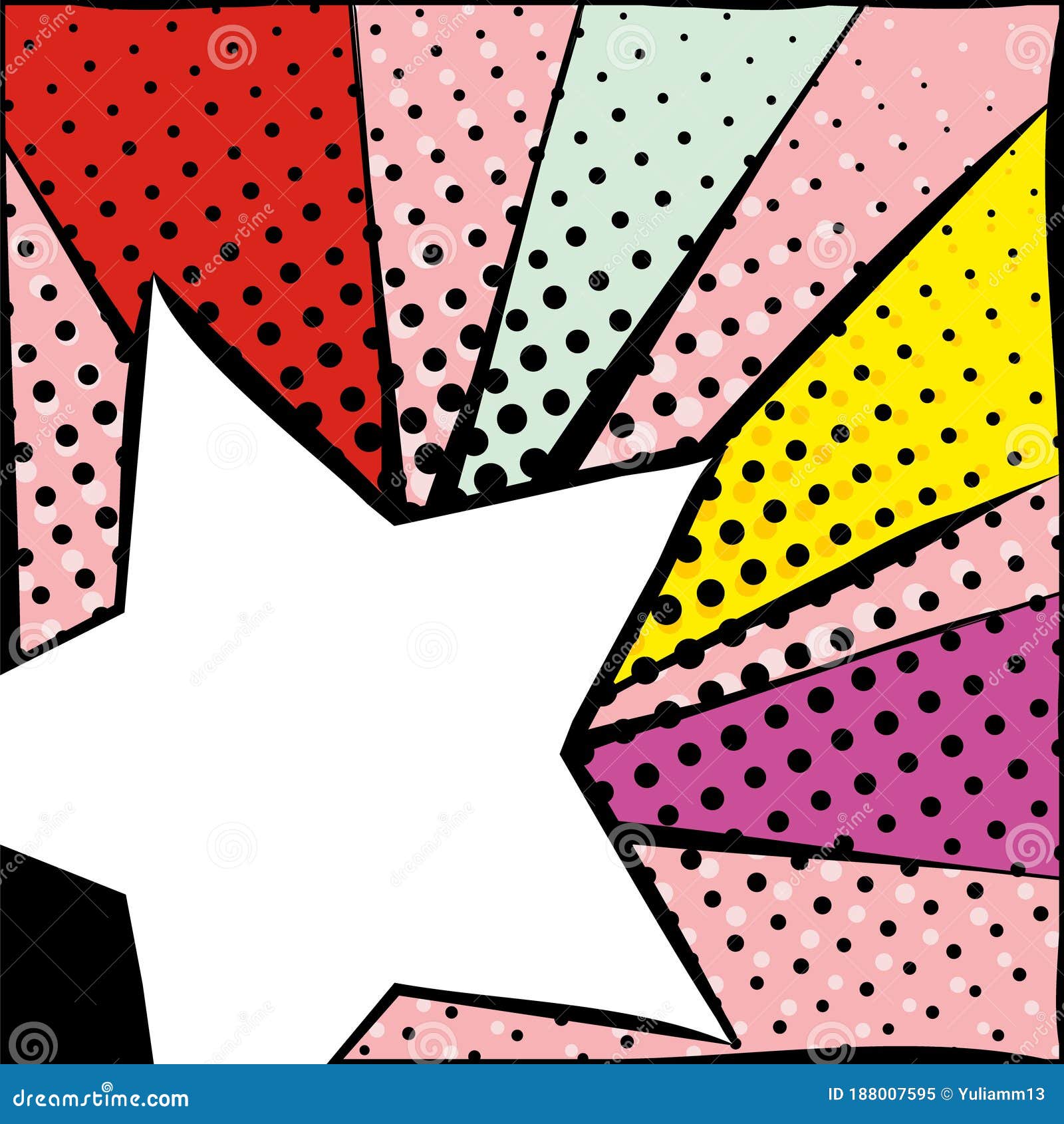 Bright Frame with Star in Pop Art Style Stock Vector - Illustration of ...