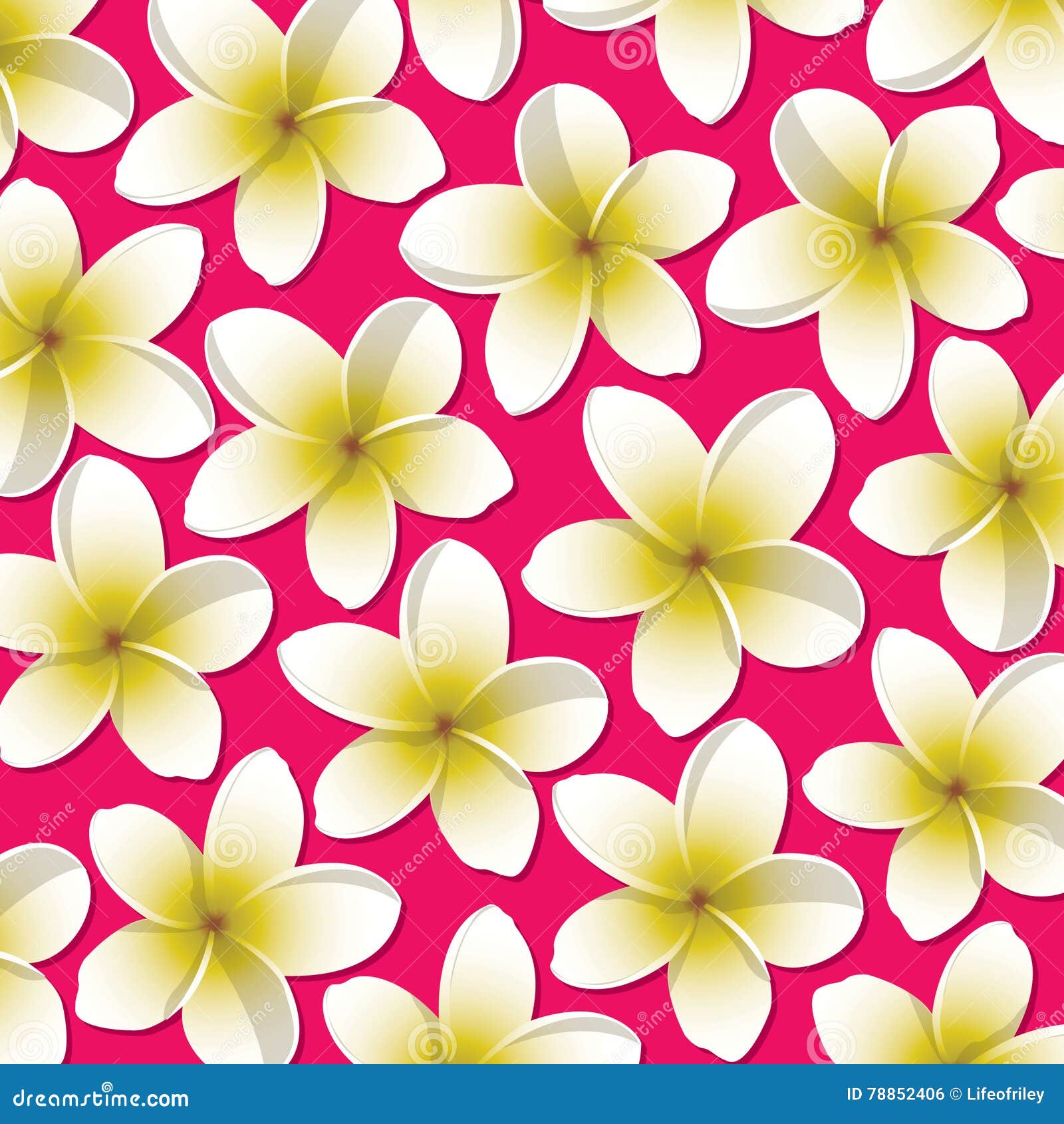 Bright frangipani pattern stock illustration. Illustration of nature ...