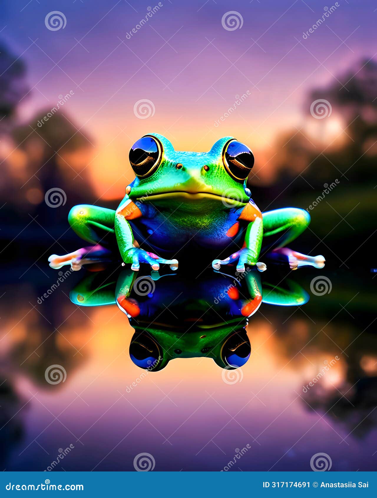 Bright Frog on a Body of Water Stock Image - Image of beauty, amphibian ...