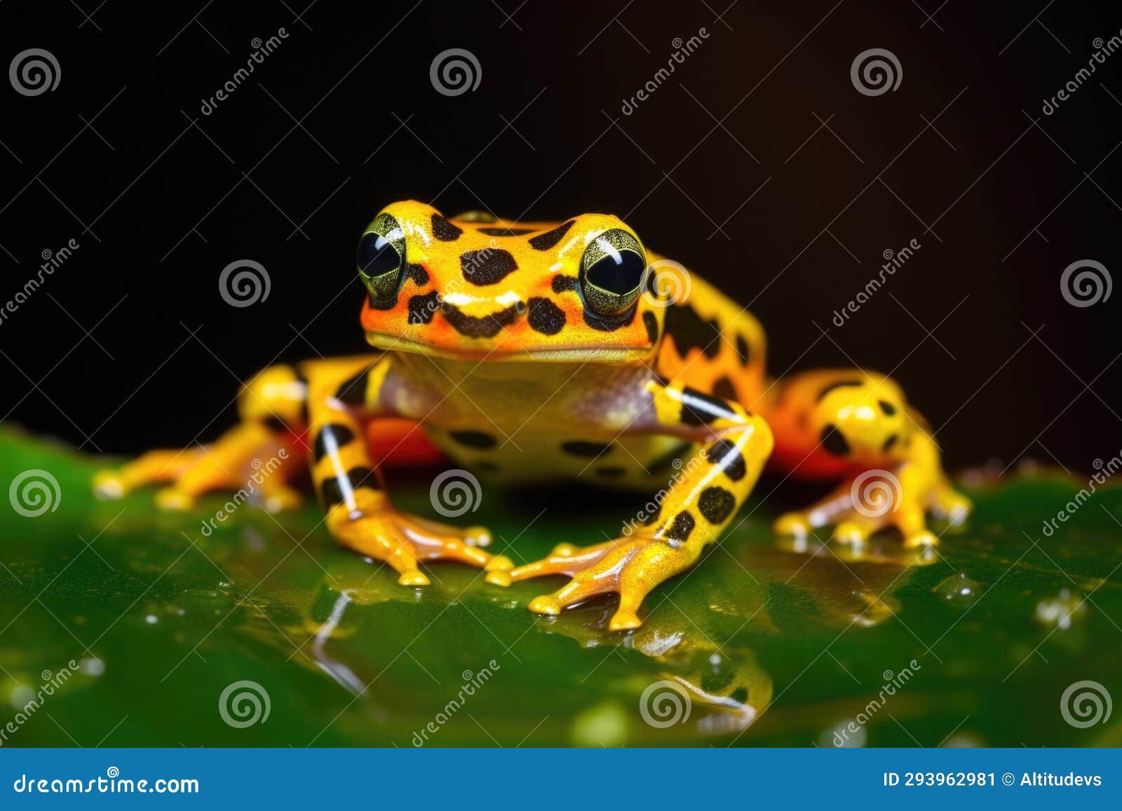 A Bright Frog Sitting on a Slick Jungle Leaf Stock Image - Image of ...