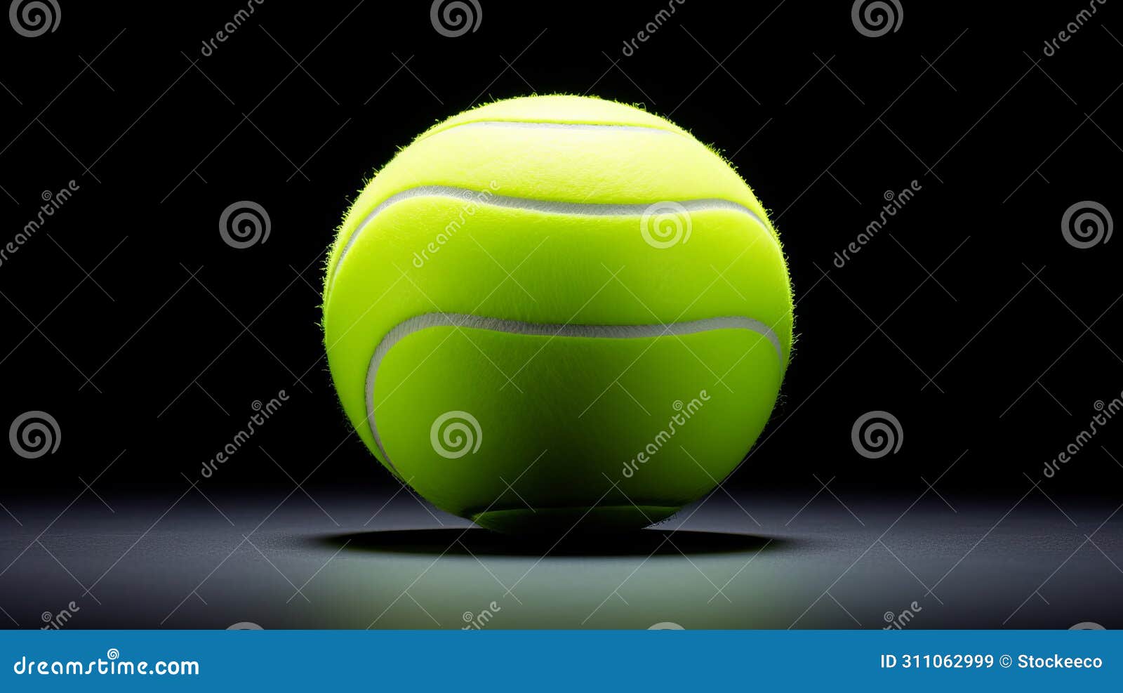 Bright Front View Tennis Ball on Solid Color Background Canon Eos R5 ...