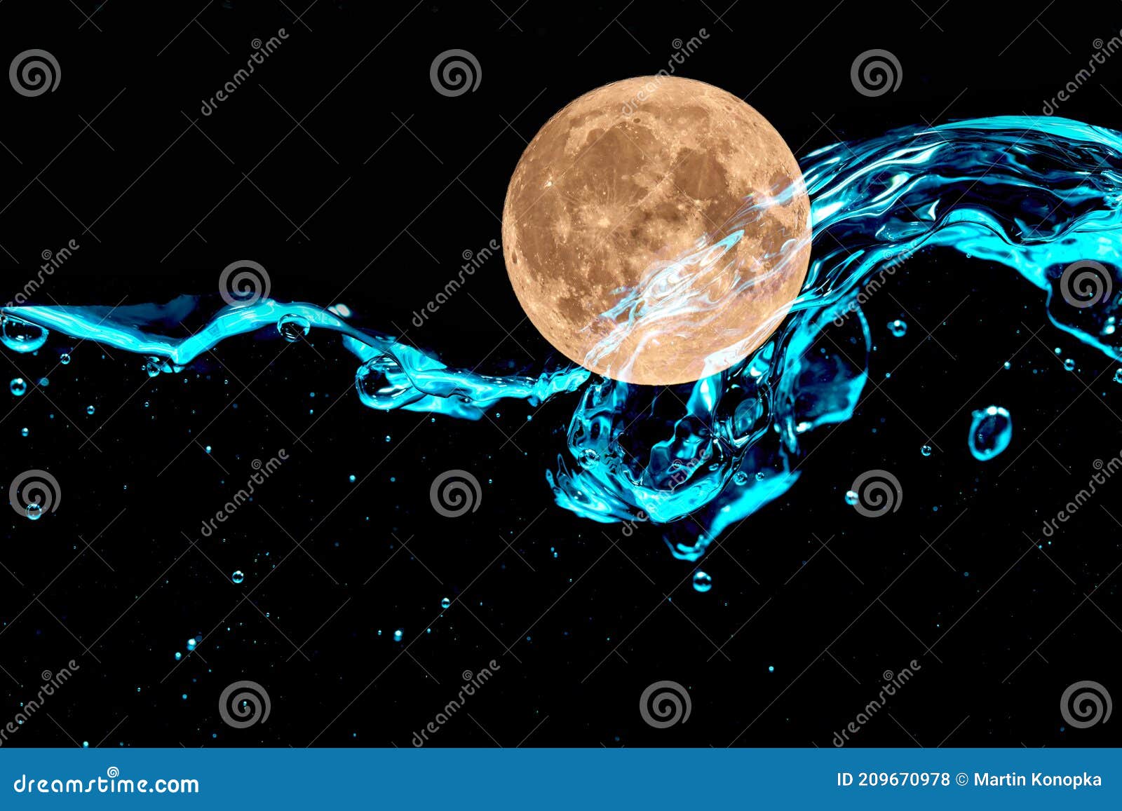 Moon and Water stock photo. Image of abstract, moonlight - 209670978