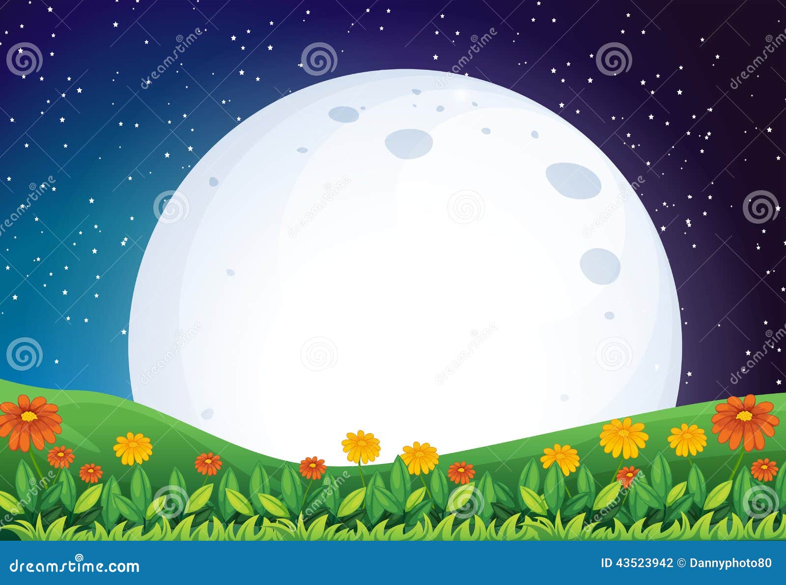 A bright full moon stock vector. Illustration of nature - 43523942