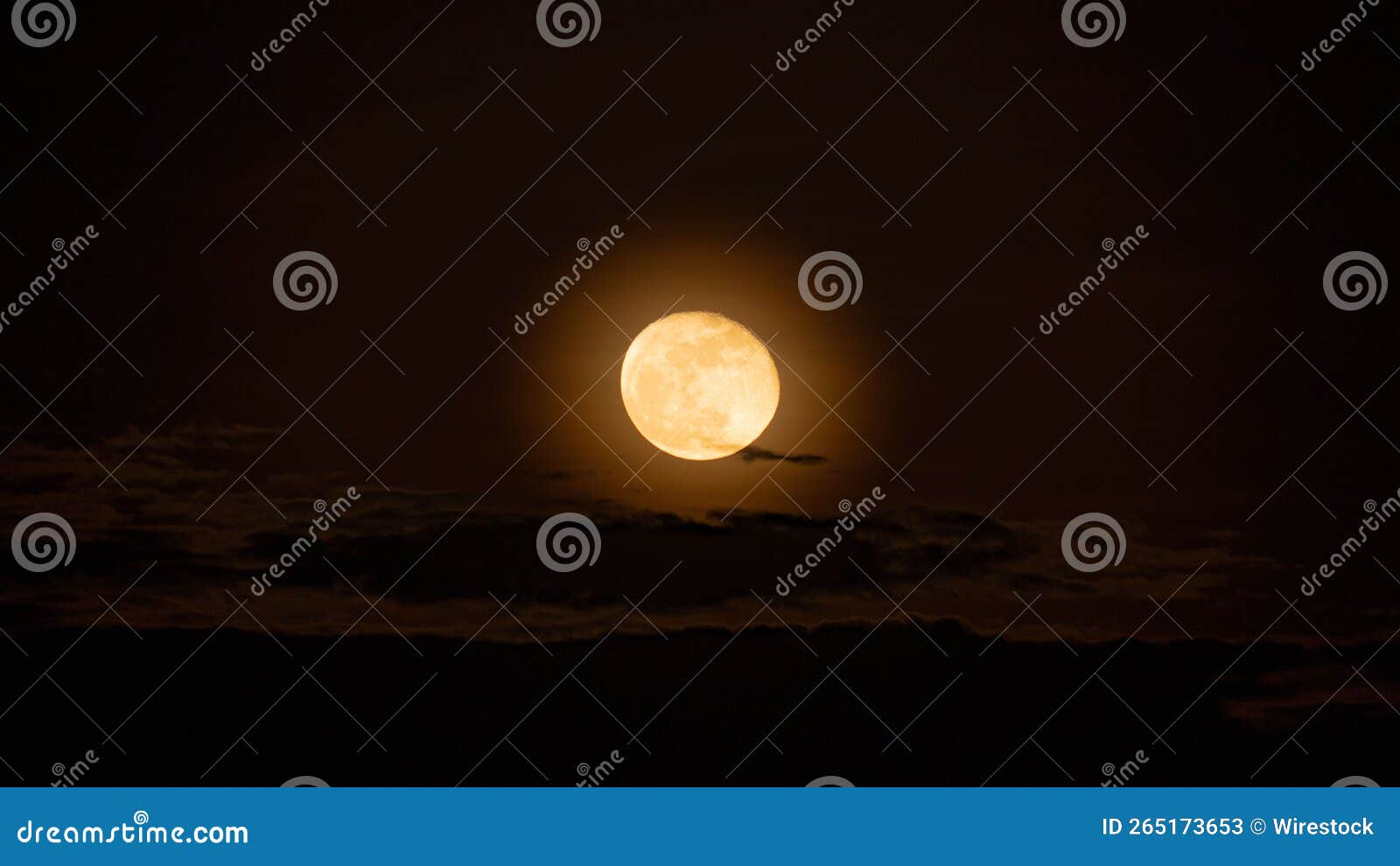 Bright Full Moon among the Night Sky with Clouds. Stock Image - Image ...