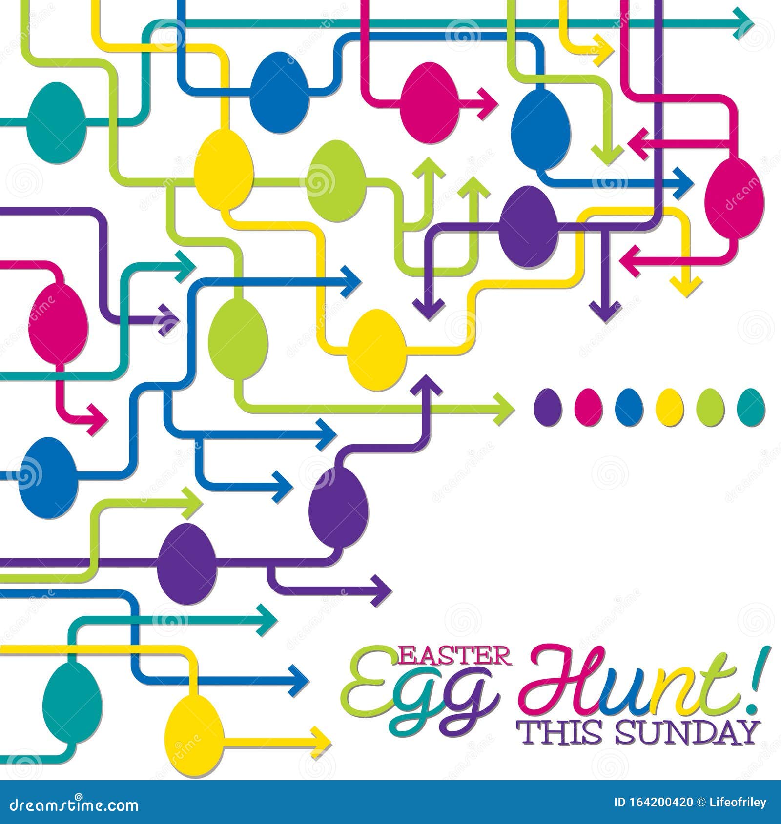 Bright Funky Easter Egg Hunt Maze Poster Stock Vector - Illustration of ...