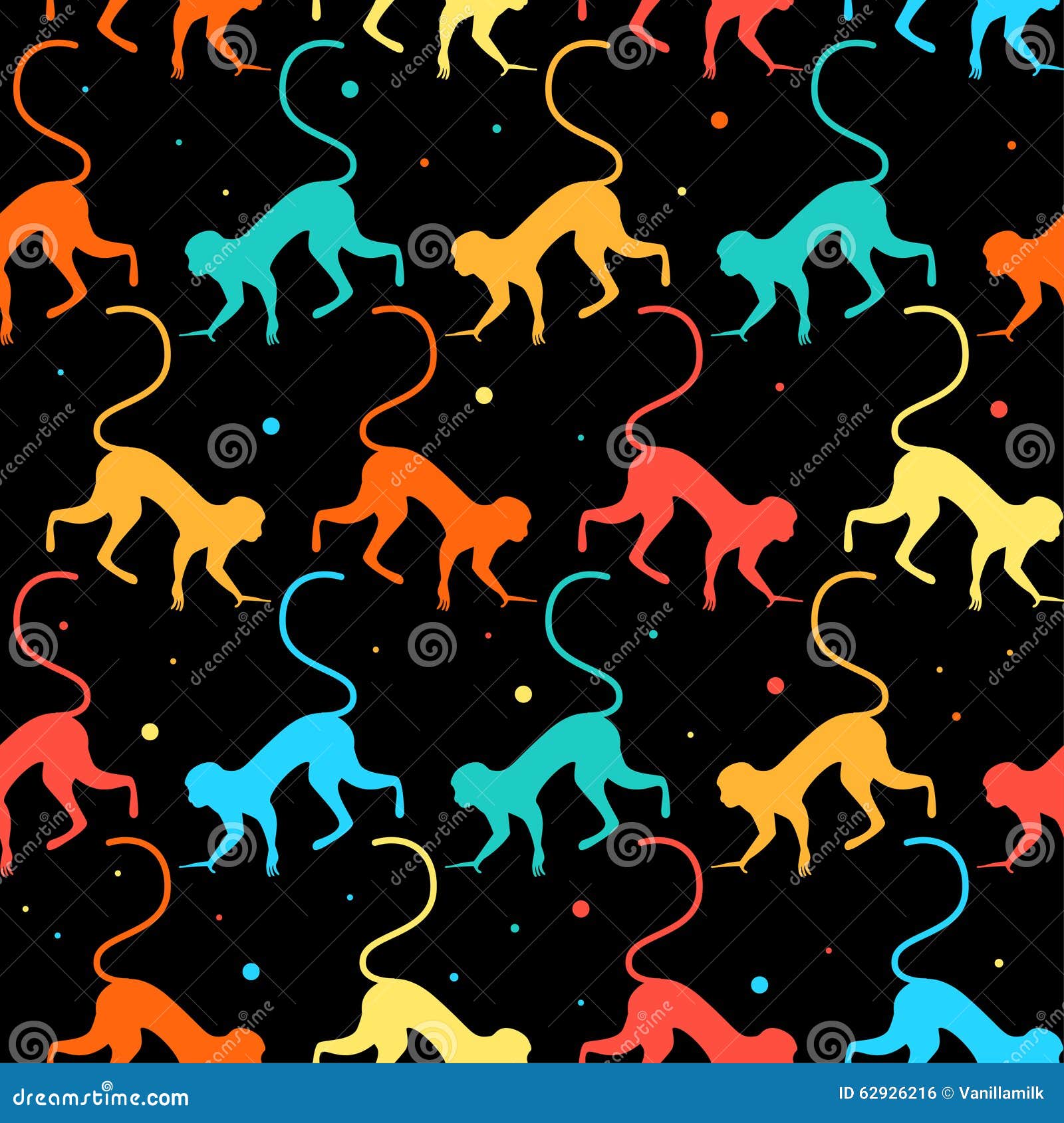 Funny Monkeys Cute Seamless Vector Kids Pattern. | CartoonDealer.com ...